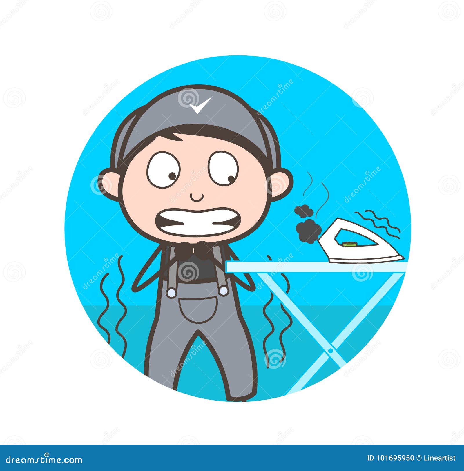 Cartoon Scared Worker after Done Mistake Vector Illustration Stock ...