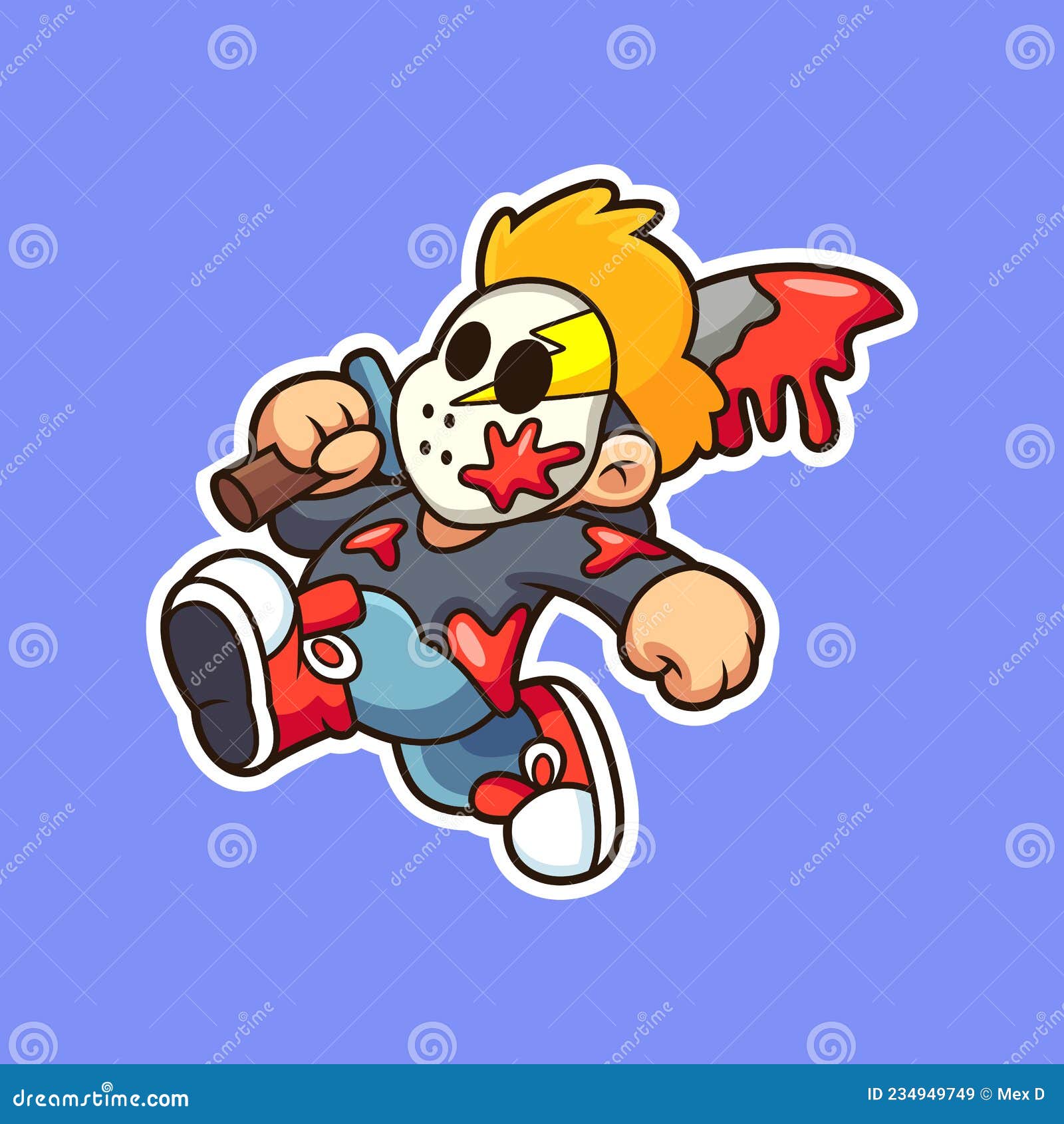 Cartoon Scary Man with Sword Cartoon Stock Vector - Illustration of ...