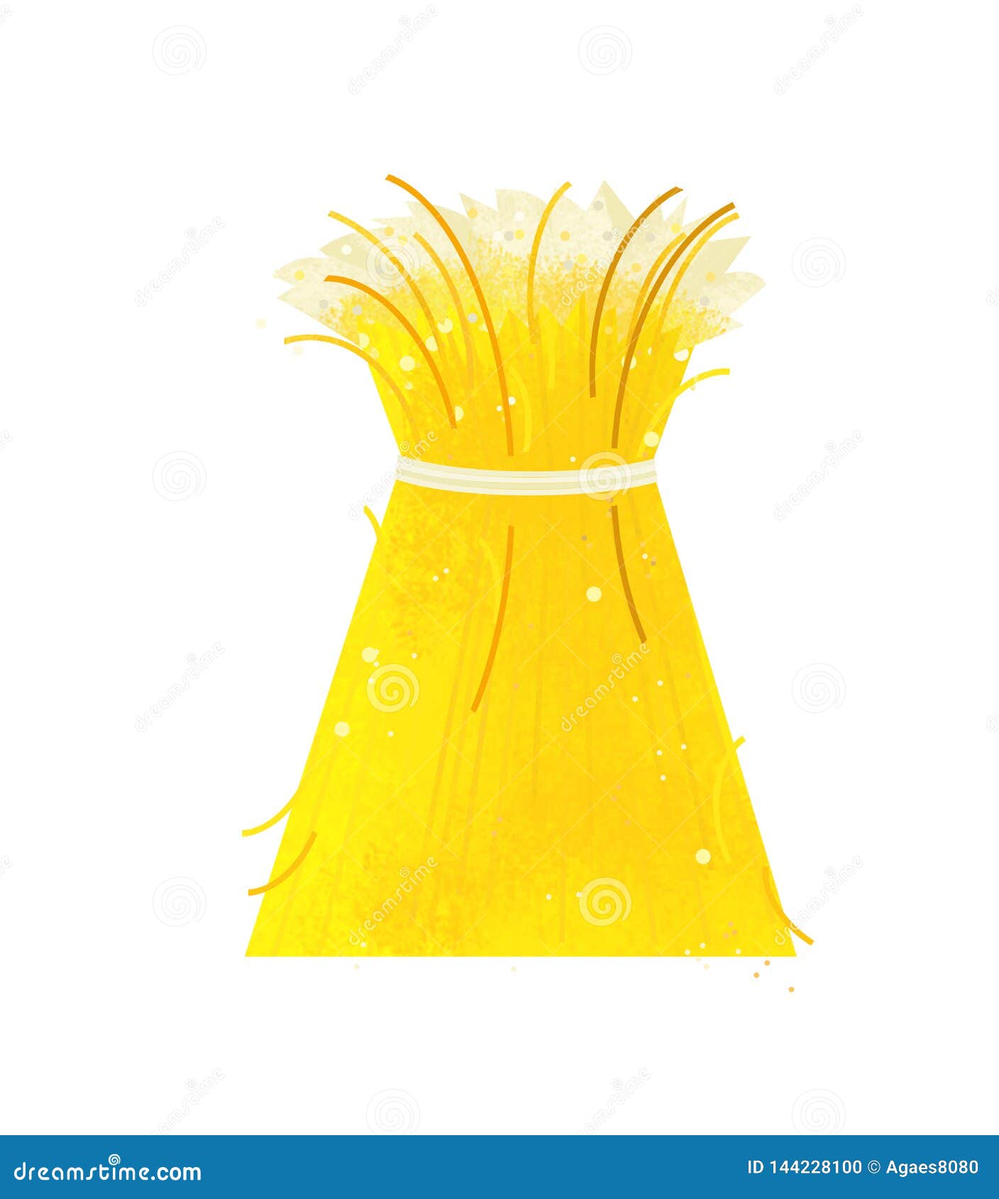 Cartoon Scene with Packed Hay Stack on White Background - Illustration ...