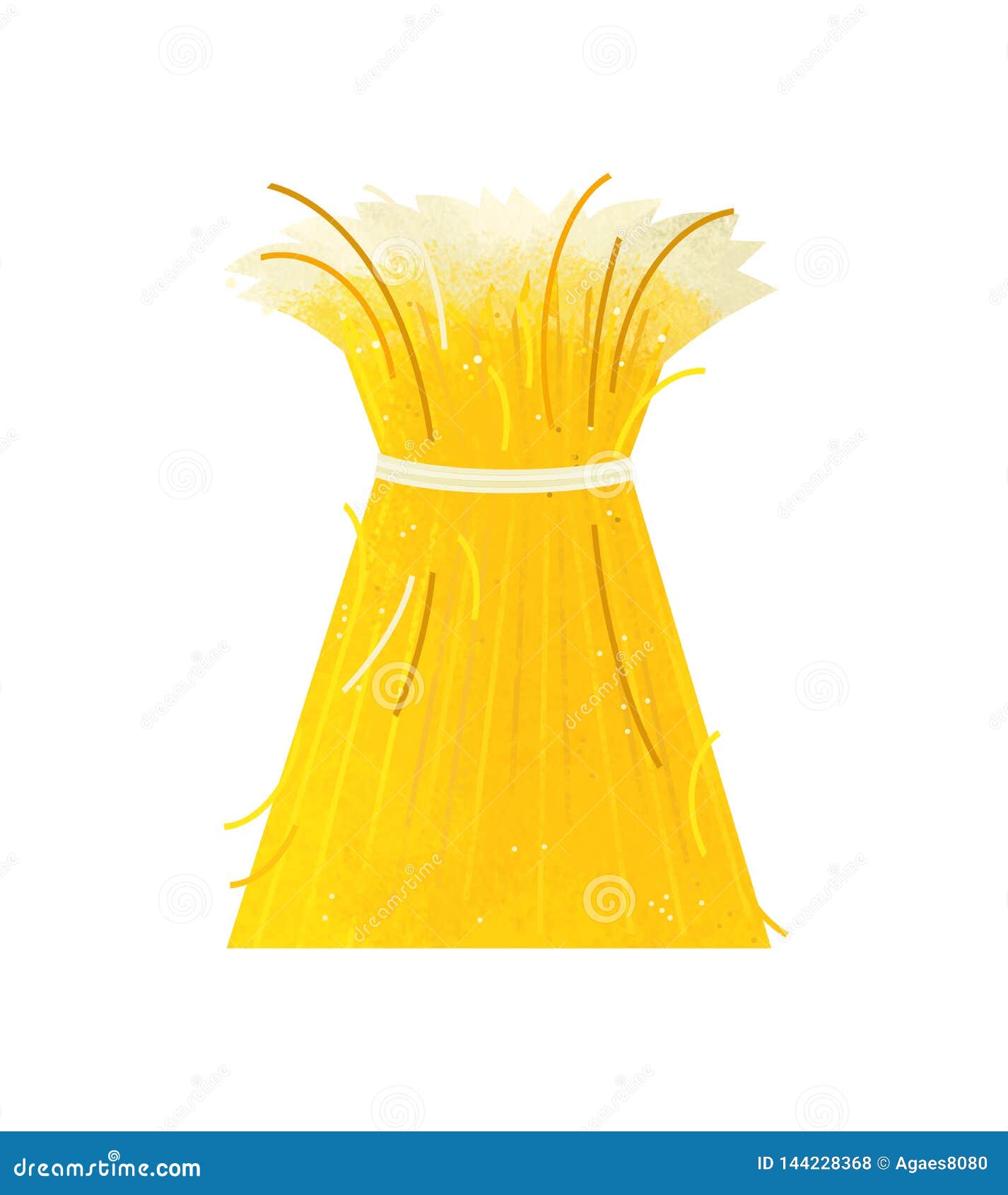 Cartoon Scene with Packed Hay Stack on White Background - Illustration ...