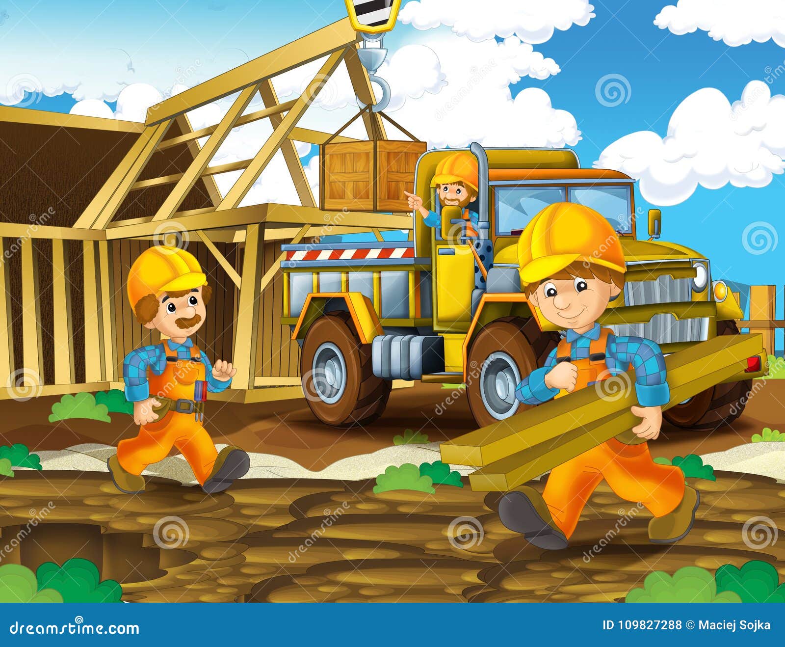Construction Site Workers Cartoon Construction Site Workers Cartoon