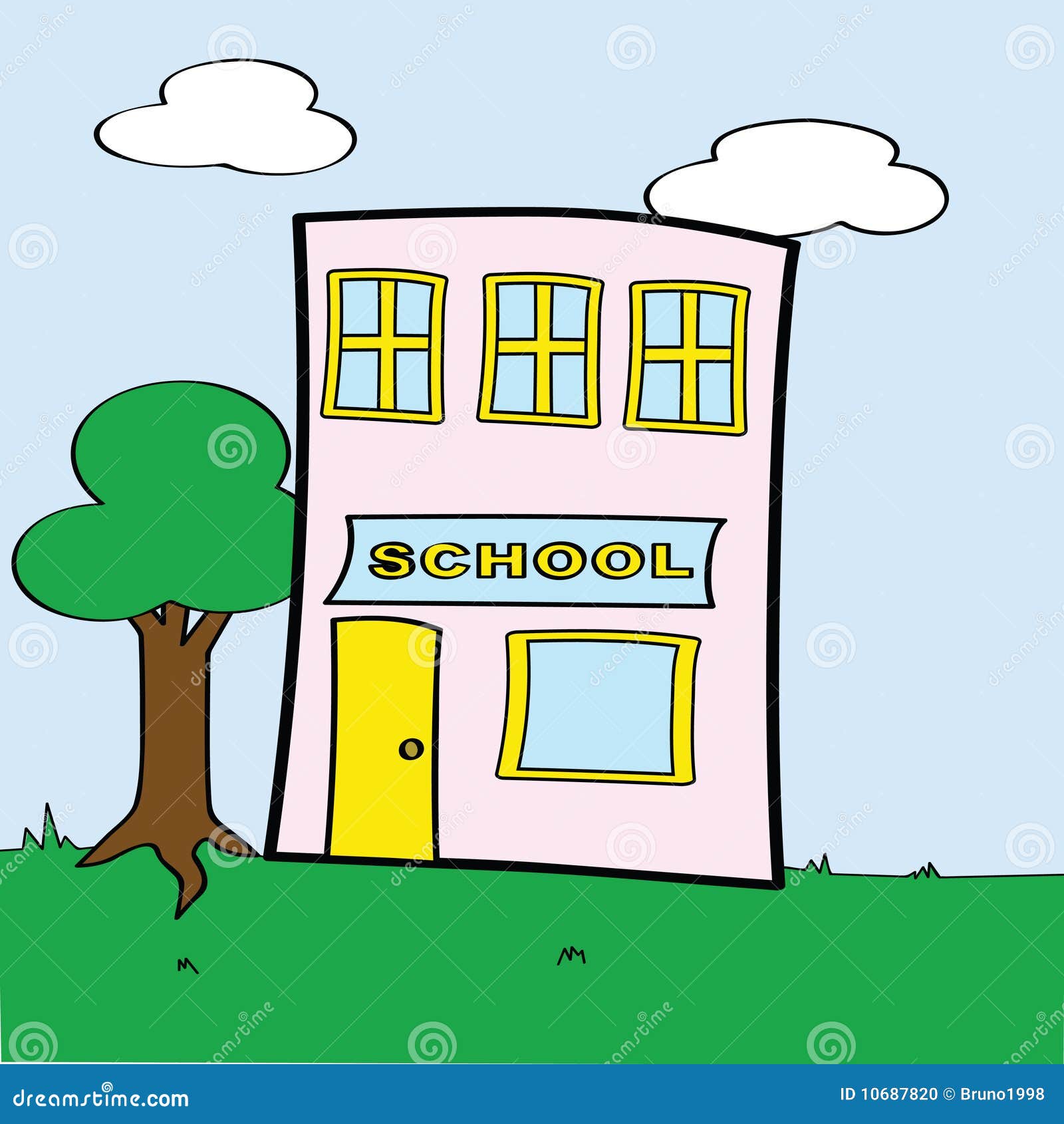 Cartoon school stock vector. Illustration of classroom - 10687820