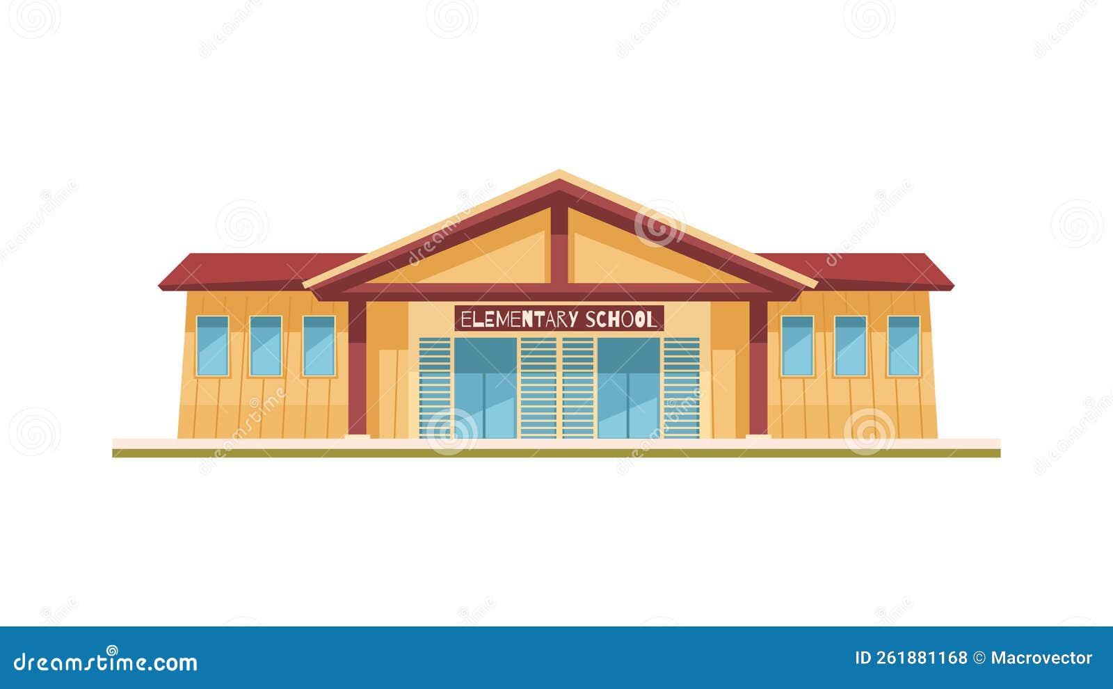 Cartoon School Building stock illustration. Illustration of student ...