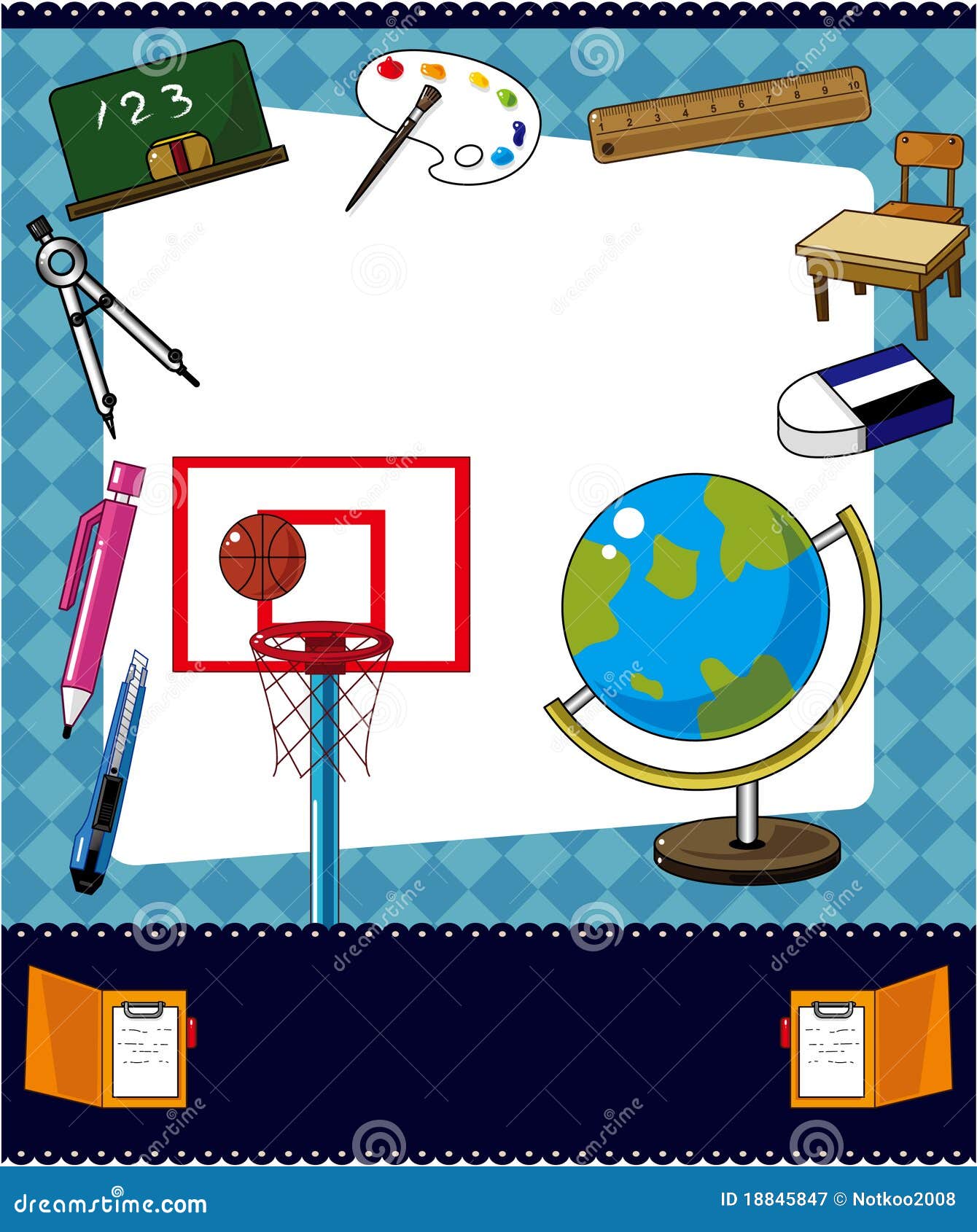 Cartoon school card stock vector. Illustration of celebration - 18845847