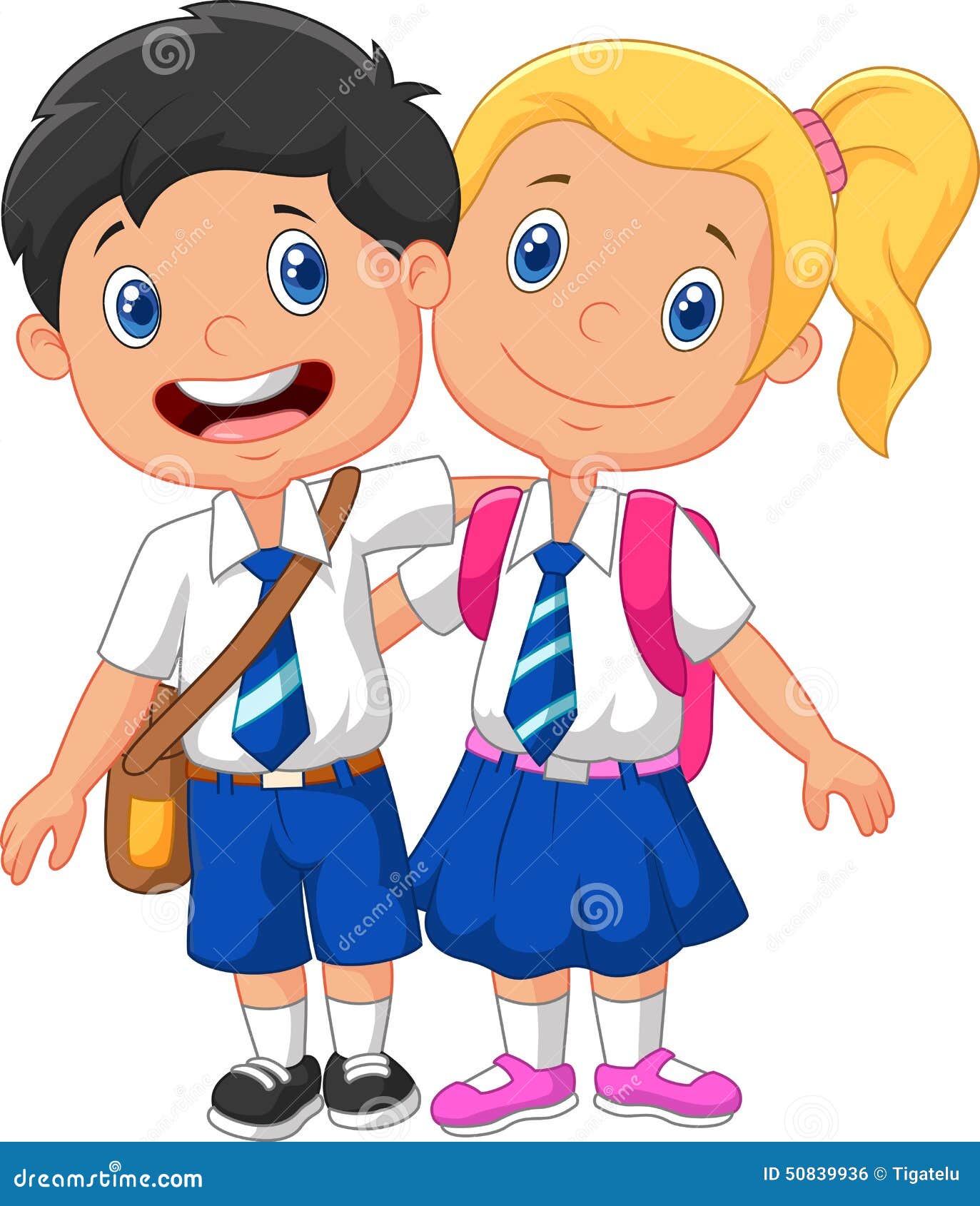 Cartoon school children