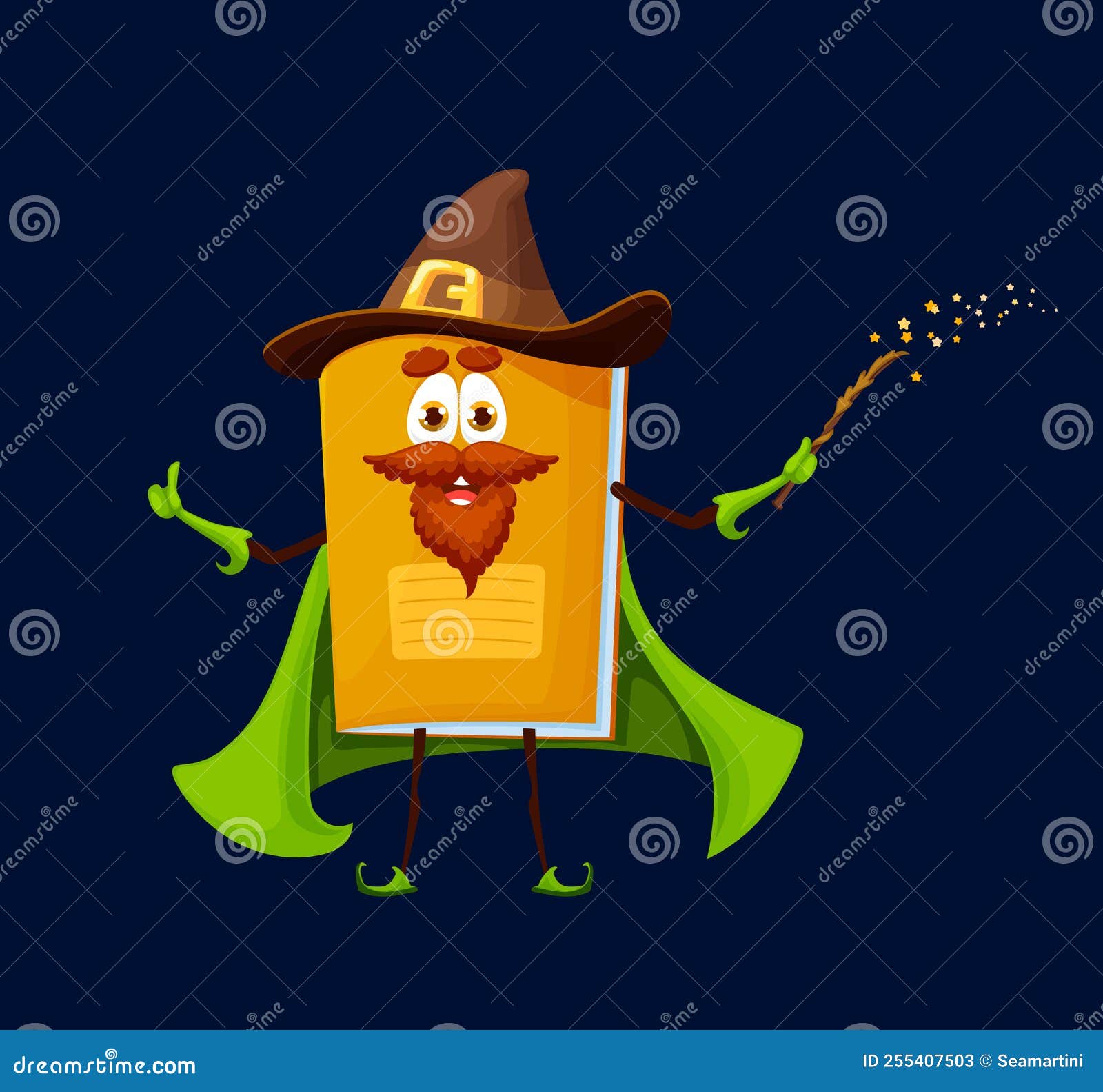Cartoon School Notebook Wizard, Warlock or Mage Stock Vector ...
