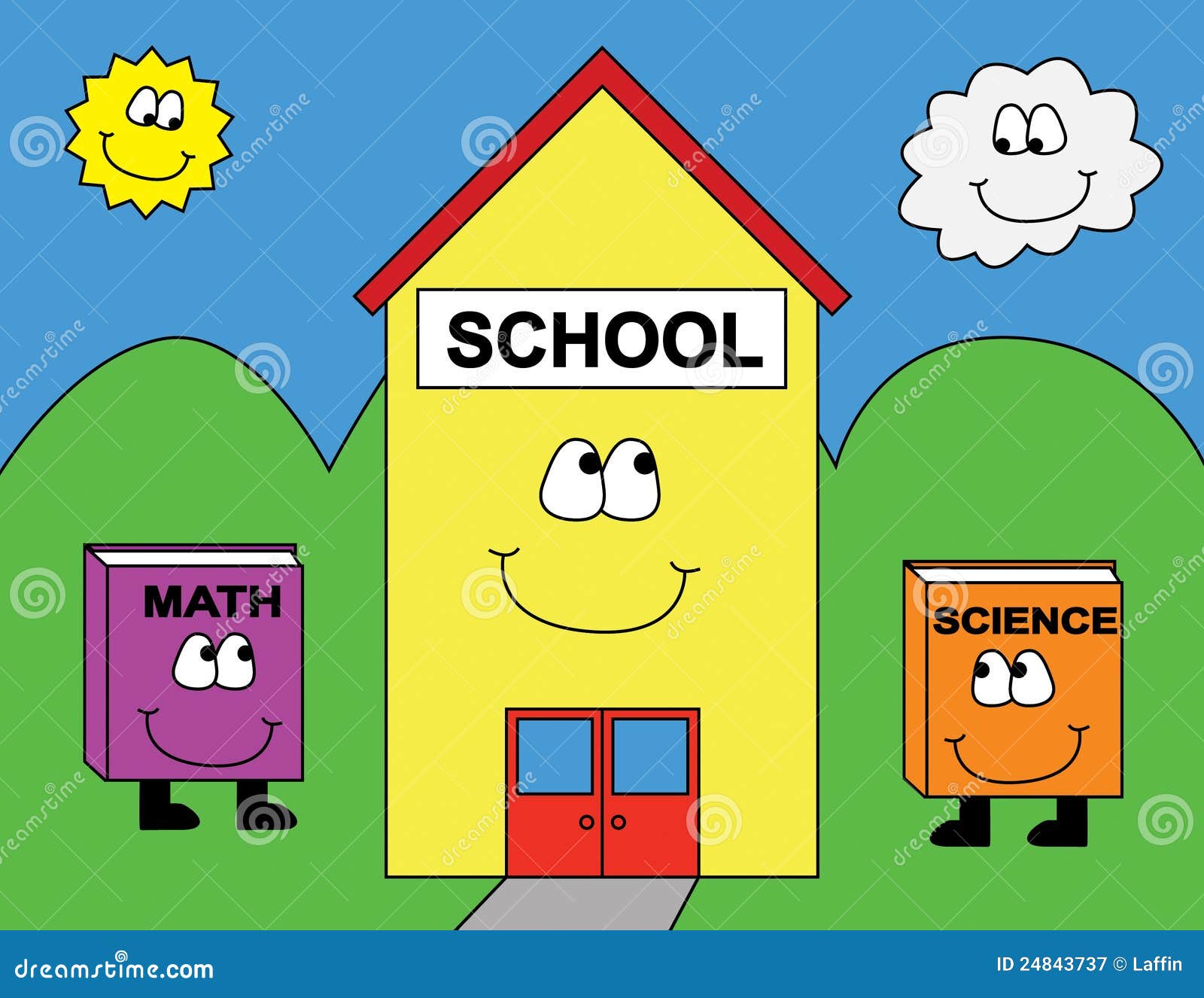 Cartoon School Scene stock vector. Illustration of cartoon - 24843737