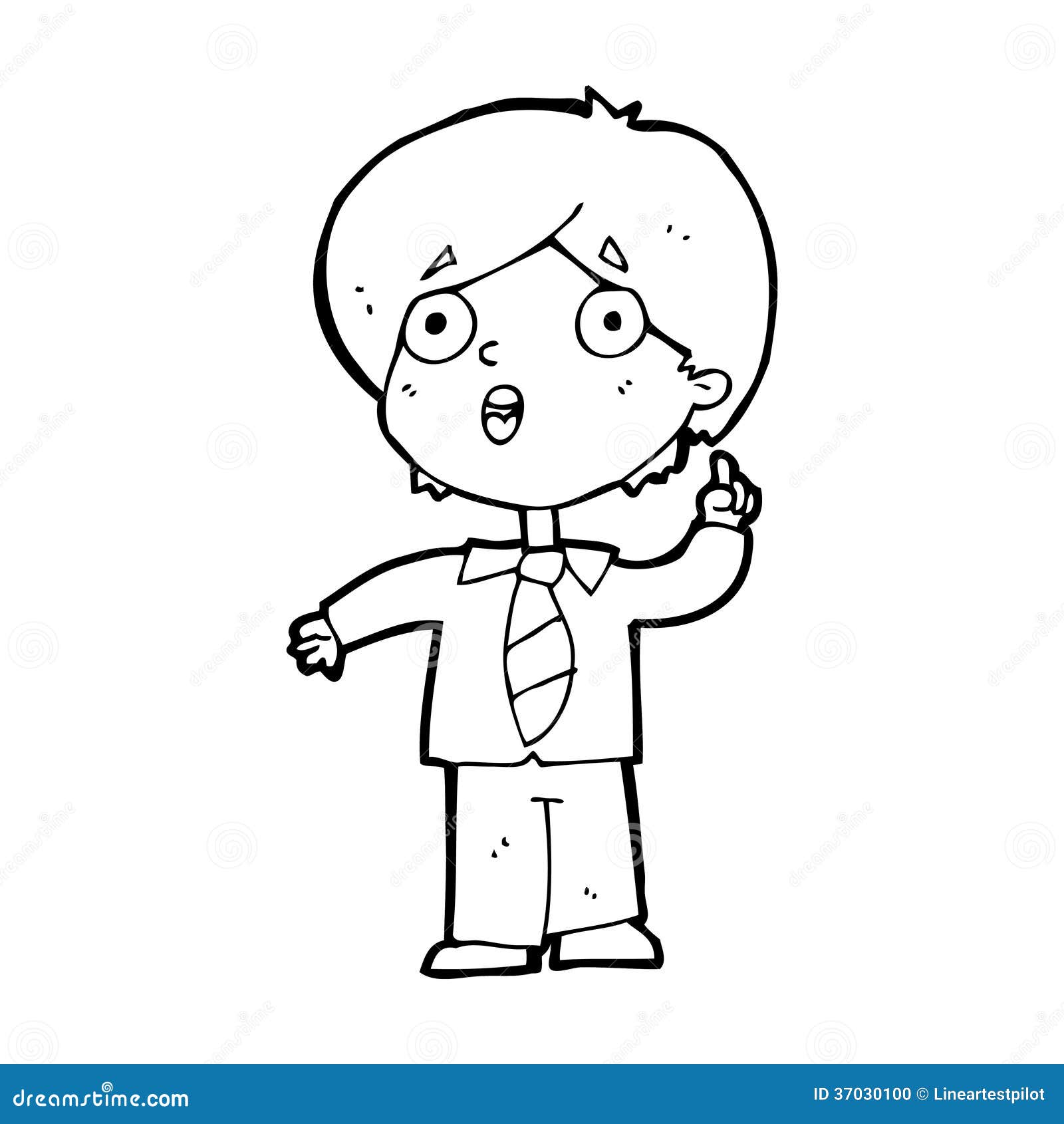 Cartoon Schoolboy Answering Question Stock Illustration - Illustration ...