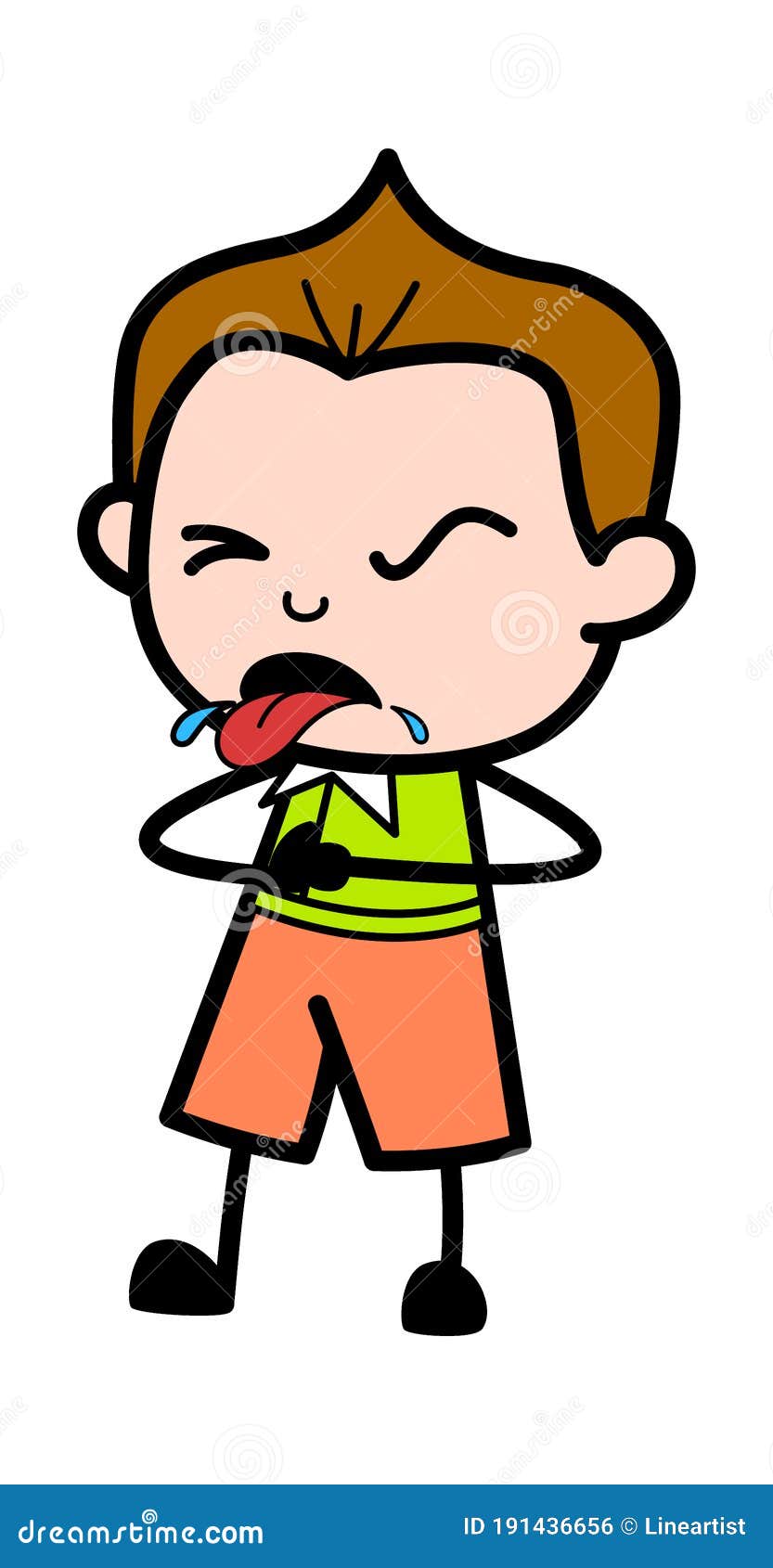 Cartoon Schoolboy Choking stock illustration. Illustration of lovely ...