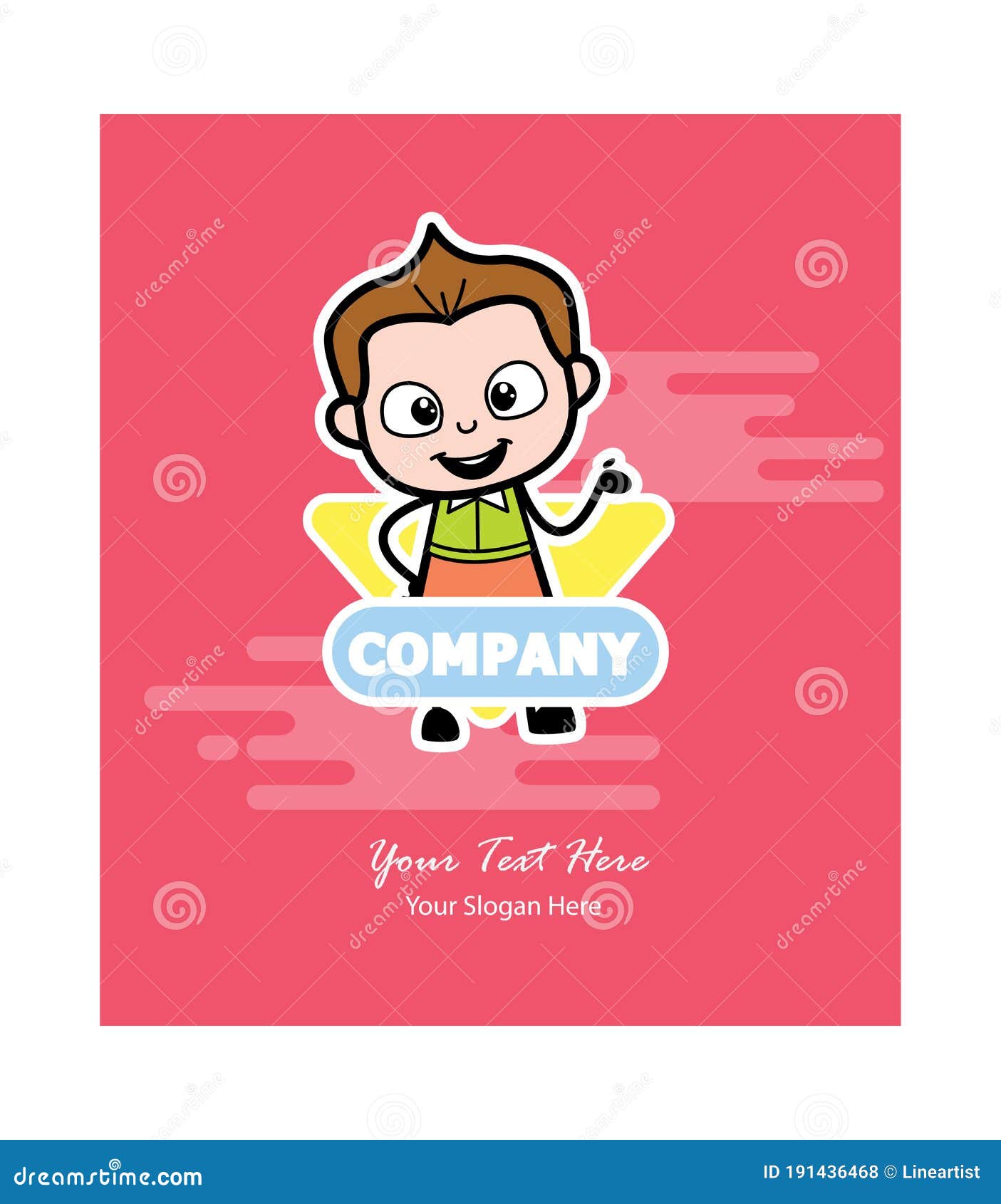 Cartoon Schoolboy in Company Brochure Stock Illustration - Illustration ...