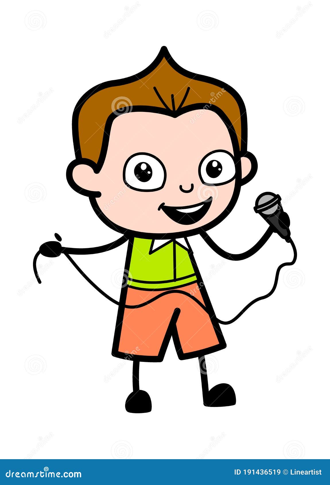 Cartoon Schoolboy Holding Mic Royalty-Free Illustration | CartoonDealer ...