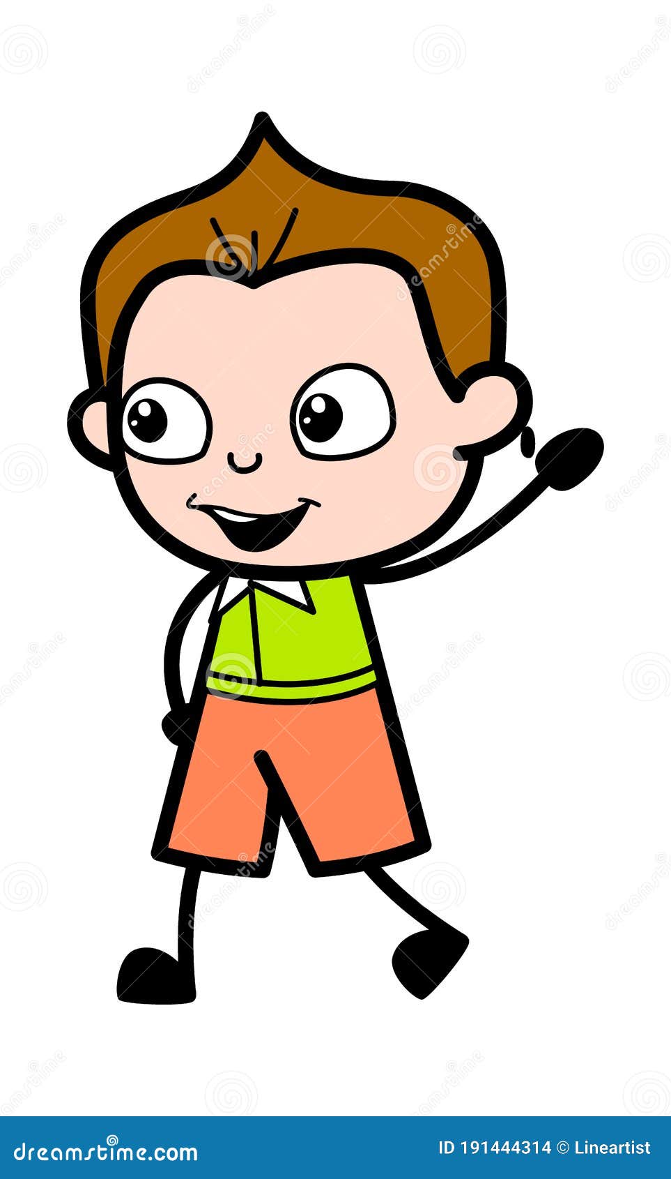 Cartoon Schoolboy Saying Hello Stock Illustration - Illustration of ...