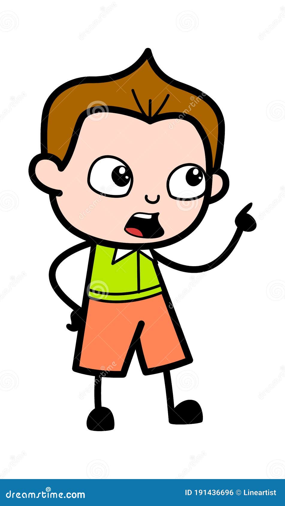 Cartoon Schoolboy Saying Something Stock Illustration - Illustration of ...