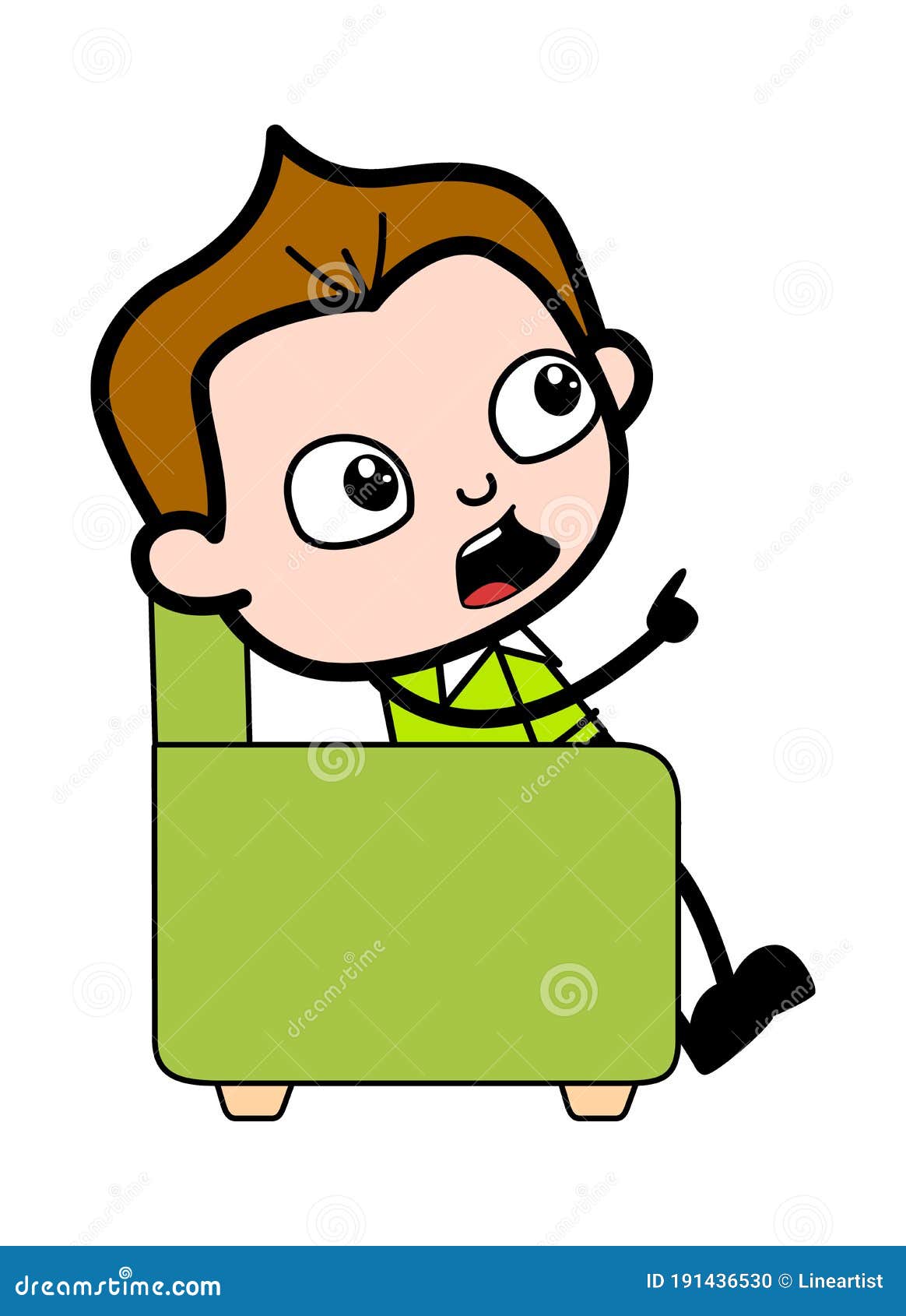 Cartoon Schoolboy Sitting On Sofa | CartoonDealer.com #191436530