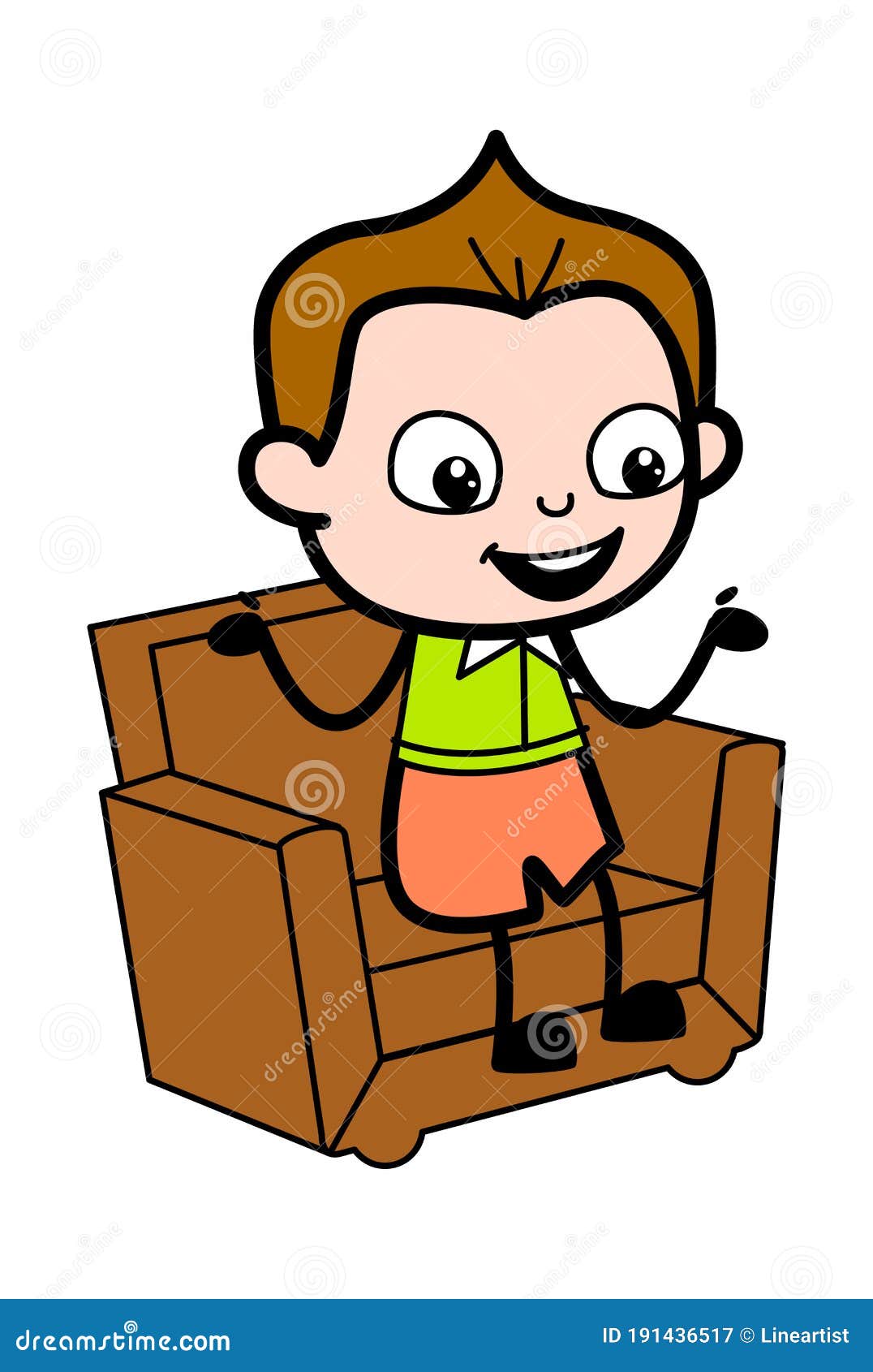 Cartoon Schoolboy Talking On Sofa Stock Illustration | CartoonDealer ...