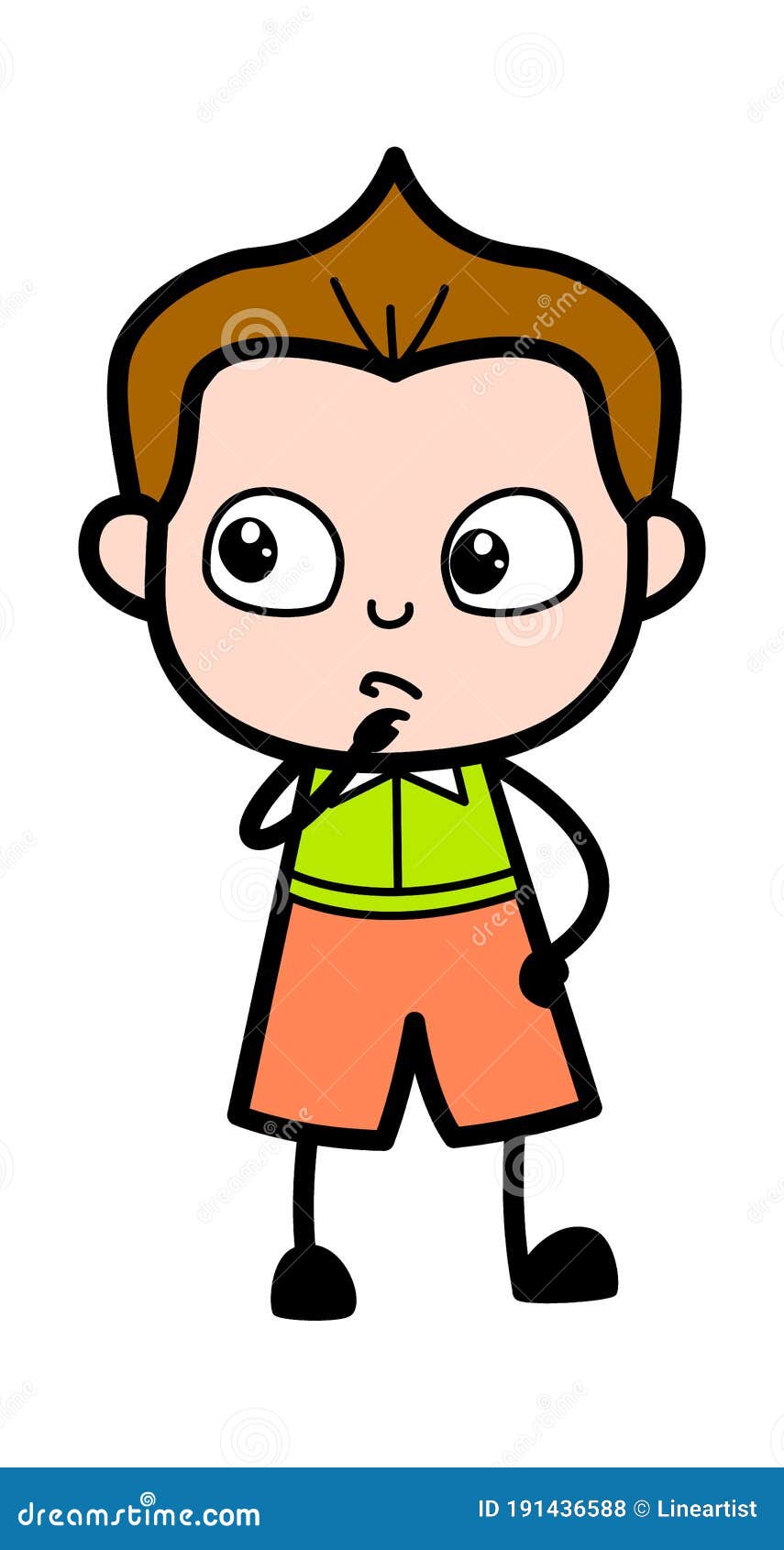 Cartoon Schoolboy Thinking Seriously Royalty-Free Illustration ...