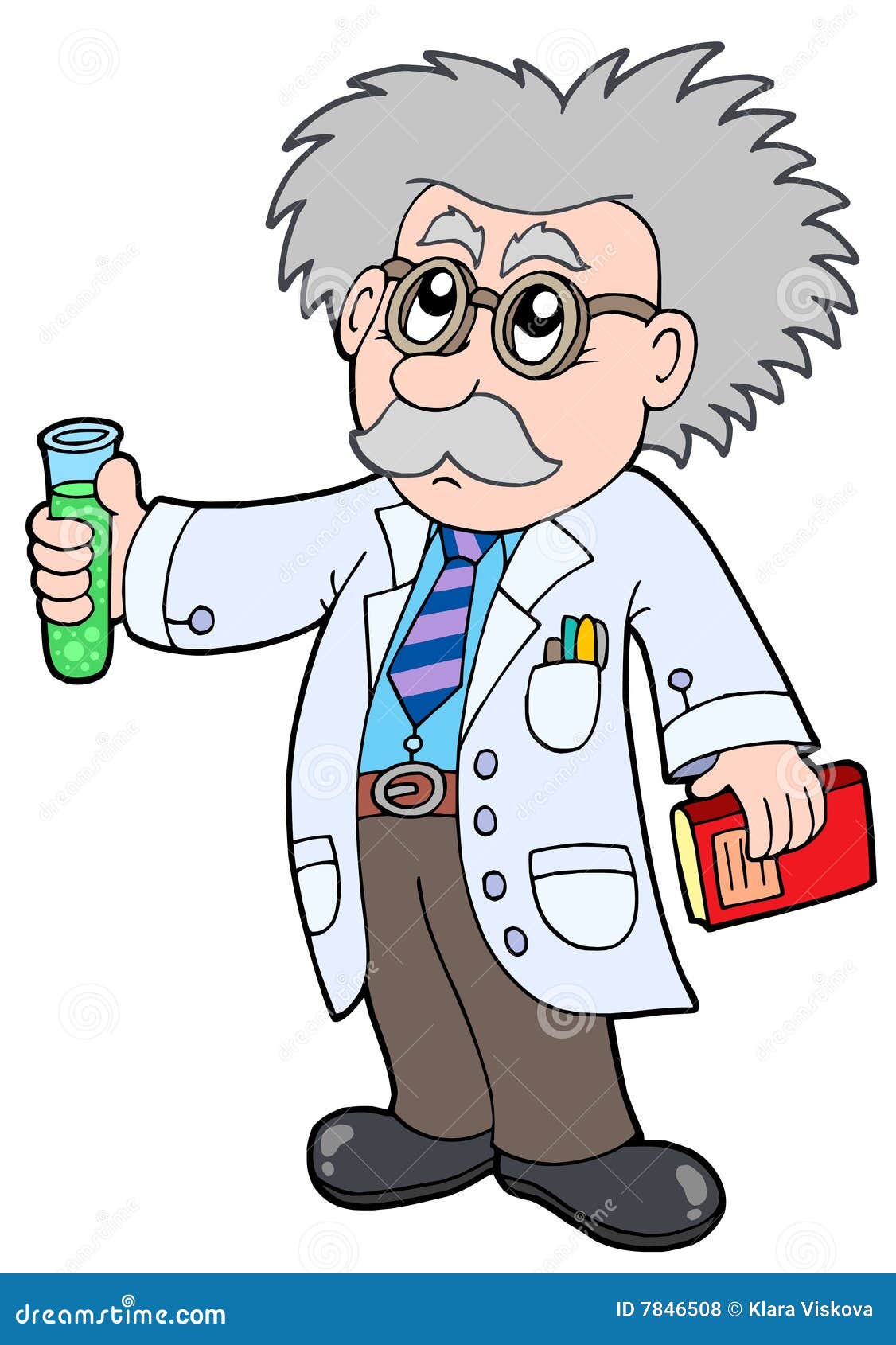 Cartoon scientist - stock vector. Illustration of research - 7846508