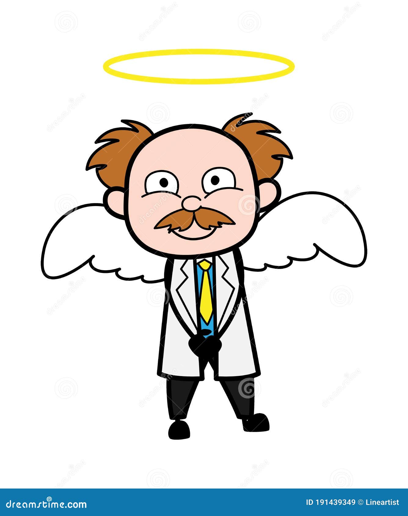 Cartoon Scientist in Angel Costume Stock Illustration - Illustration of ...