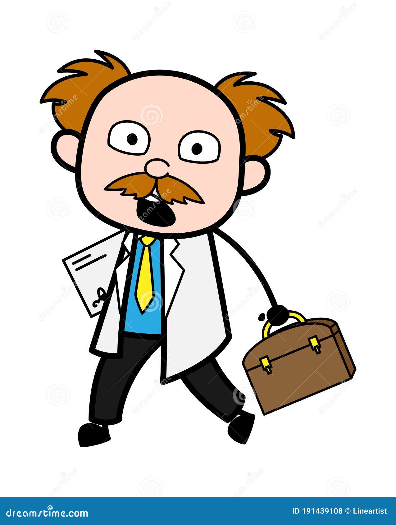 Cartoon Scientist Going To Office Stock Illustration - Illustration of ...
