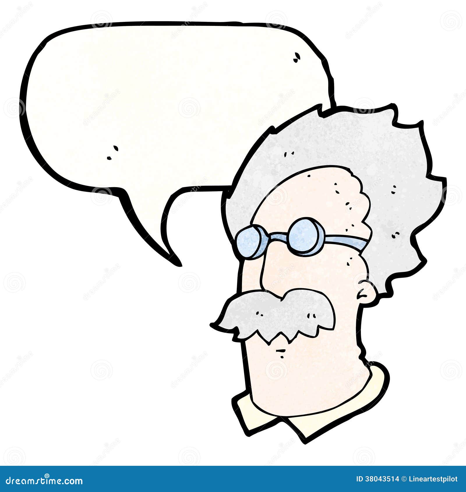 Cartoon Scientist Head with Speech Bubble Stock Vector - Illustration ...