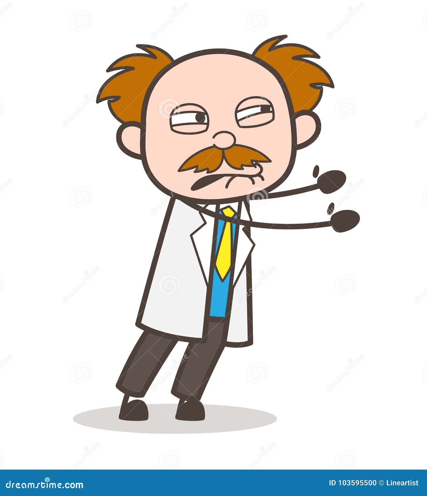 Cartoon Scientist Helpless Expression Vector Stock Illustration ...