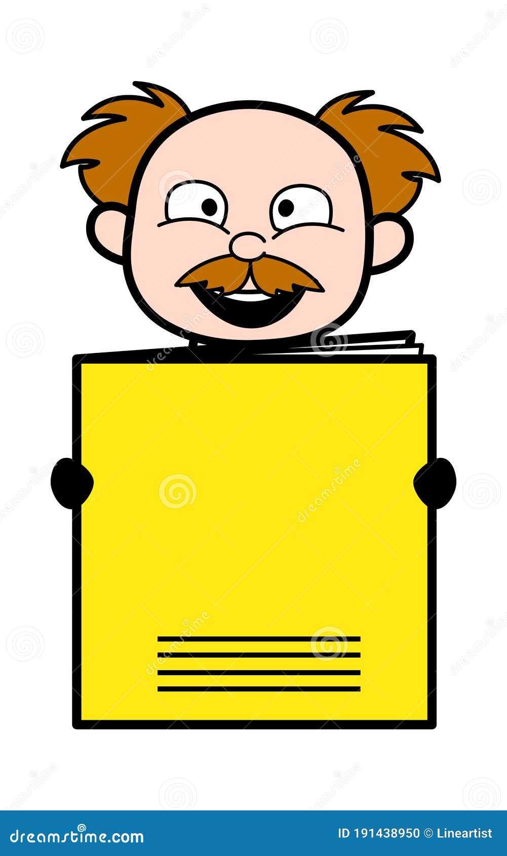 Cartoon Scientist Holding a Paper Banner Stock Illustration ...
