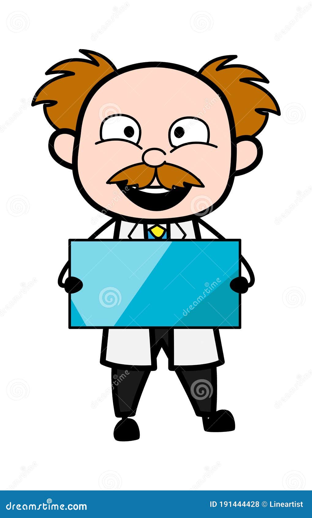 Cartoon Scientist Holding a Shiny Banner Stock Illustration ...