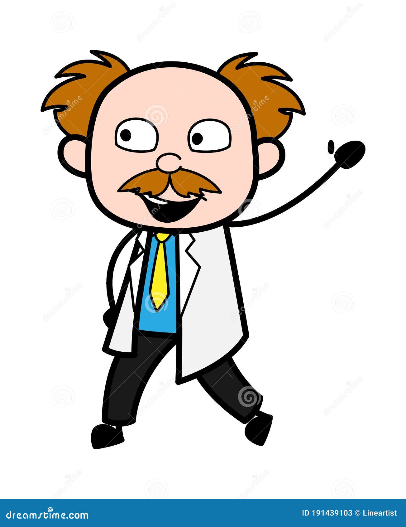 Cartoon Scientist Saying Hello Stock Illustration - Illustration of ...
