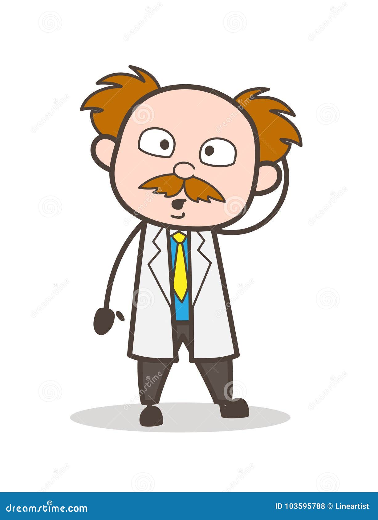 Cartoon Scientist Shocking Expression Vector Stock Illustration ...