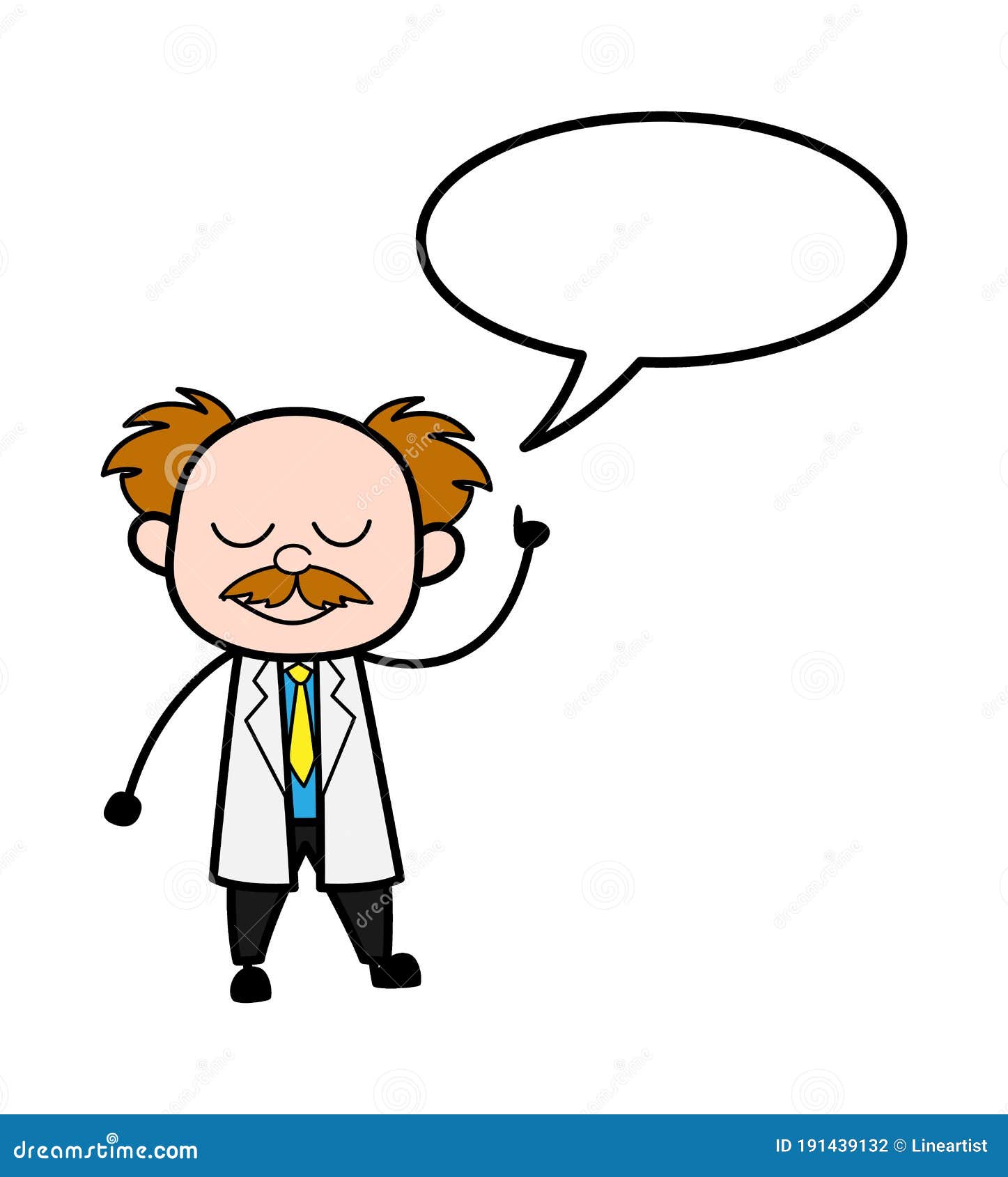 Cartoon Scientist with Speech Bubbble Stock Illustration - Illustration ...