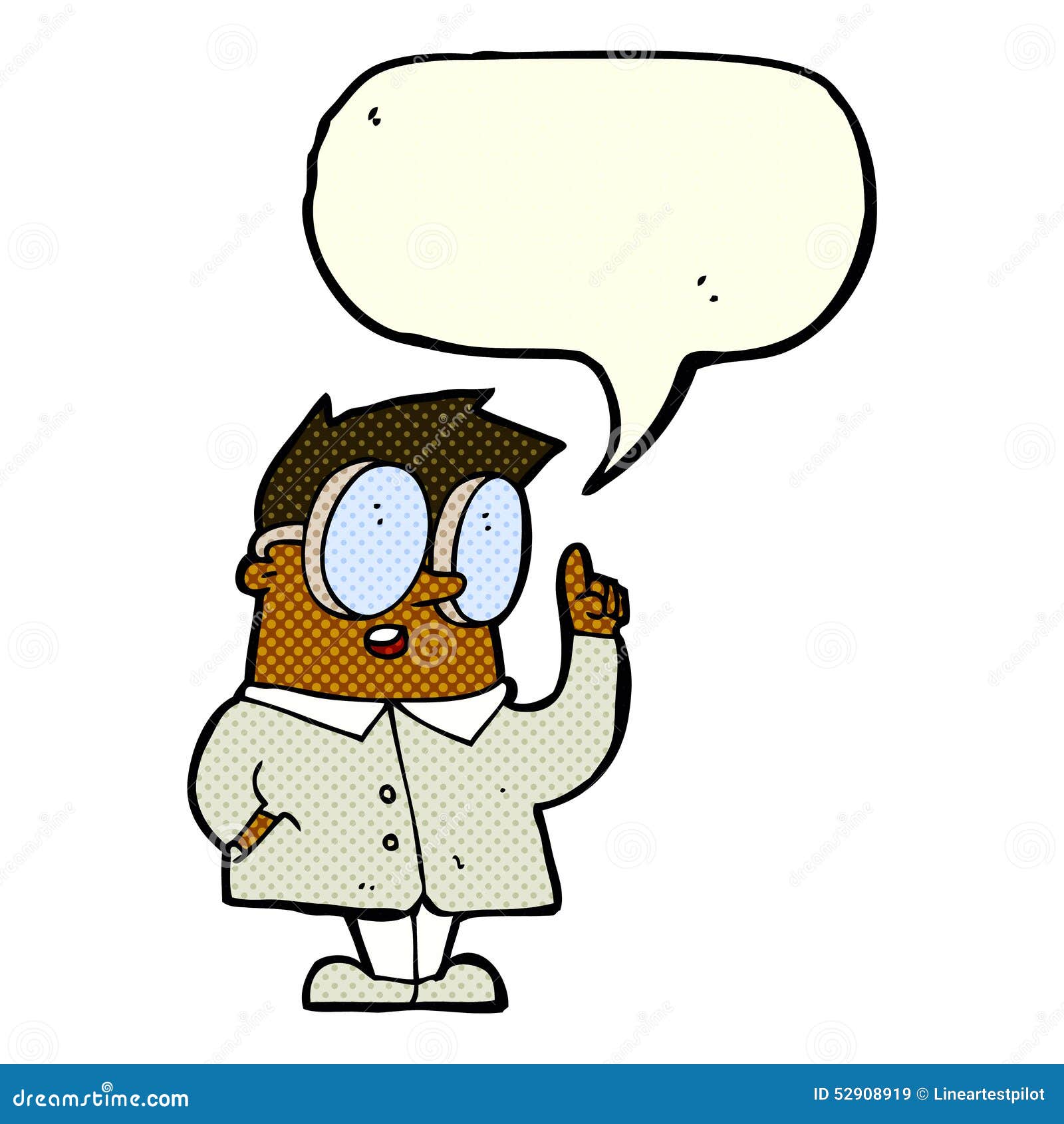 Cartoon Scientist with Speech Bubble Stock Illustration - Illustration ...