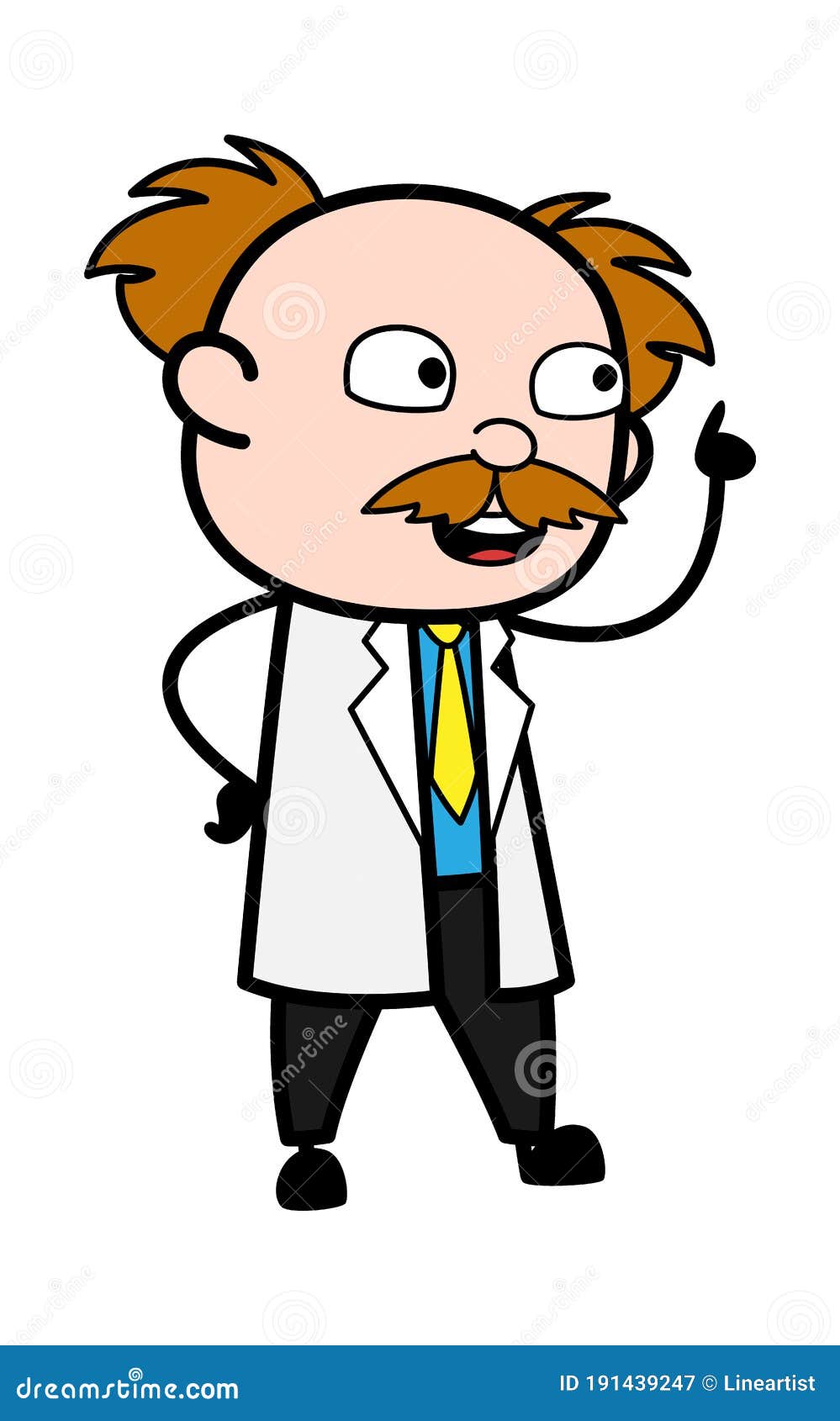 Cartoon Scientist Talking Happy Stock Illustration - Illustration of ...