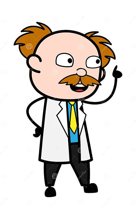 Cartoon Scientist Talking Happy Stock Illustration - Illustration of ...