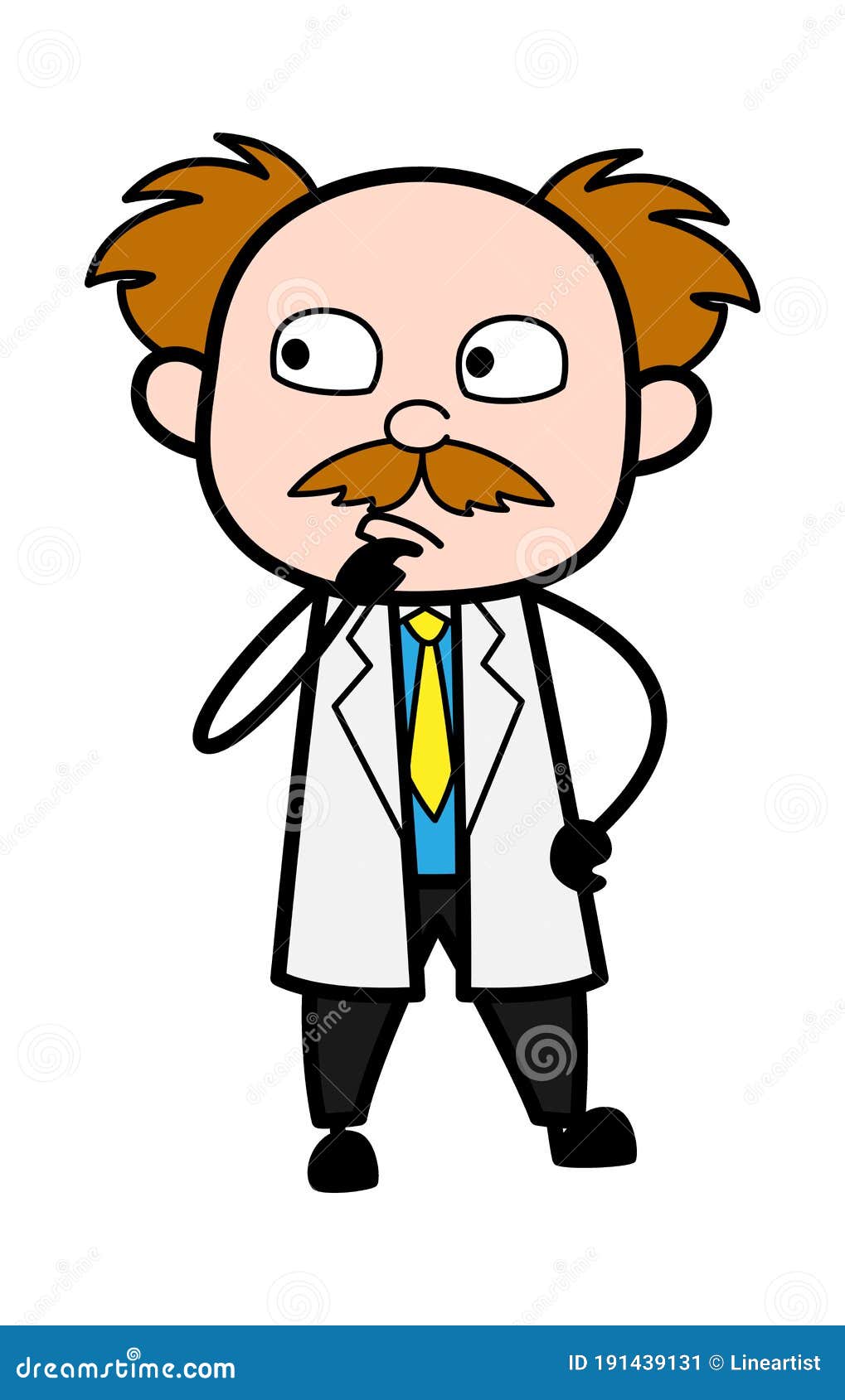 Cartoon Scientist Thinking Seriously Royalty-Free Stock Photography ...