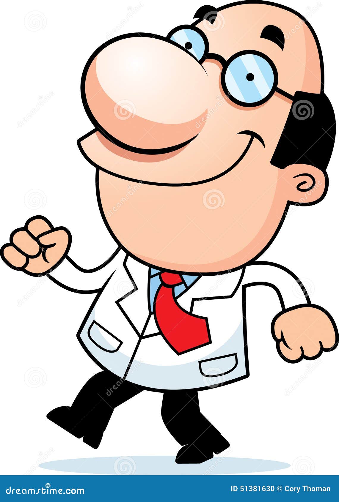 Cartoon Scientist Walking stock vector. Illustration of necktie - 51381630