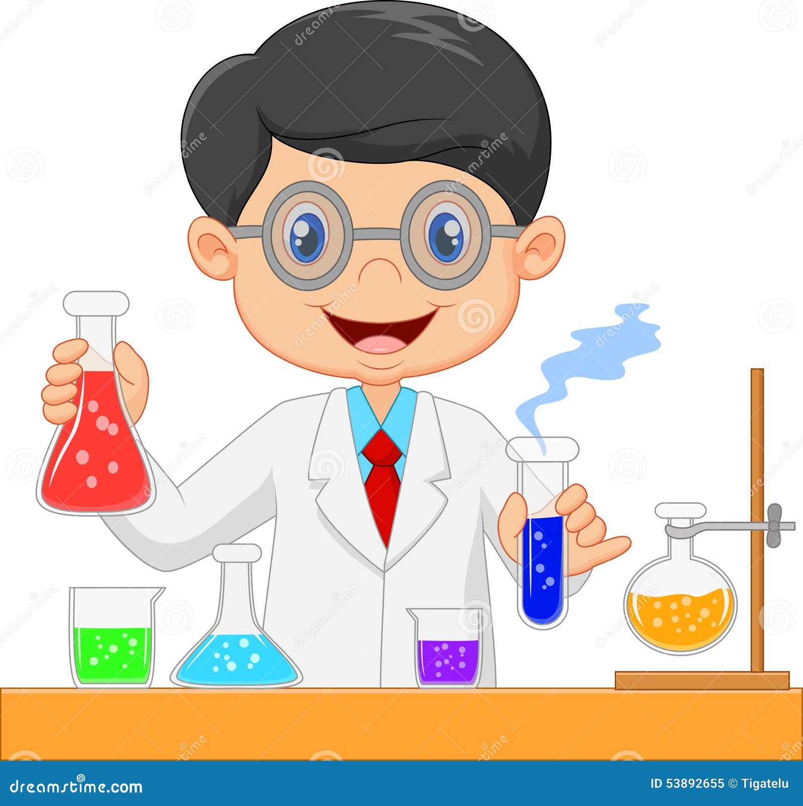 Cartoon Scientists Set In Laboratory Vector Illustration ...