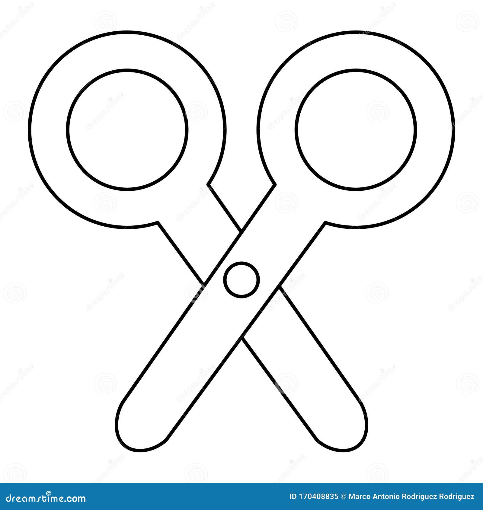 Cartoon Scissors Isolated on White Background Stock Illustration ...
