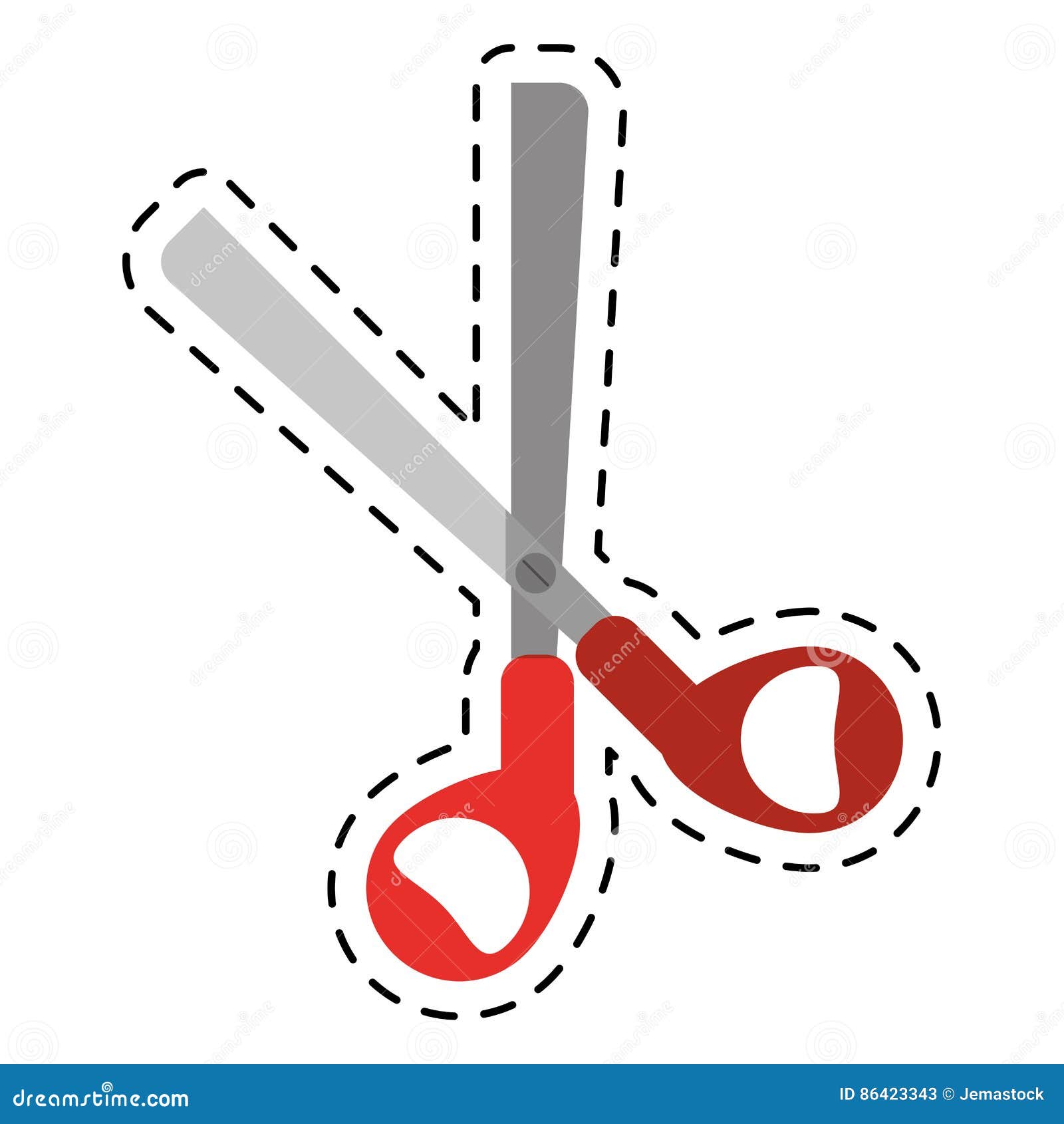 Cartoon Scissors Tool School Icon Stock Vector - Illustration of ...