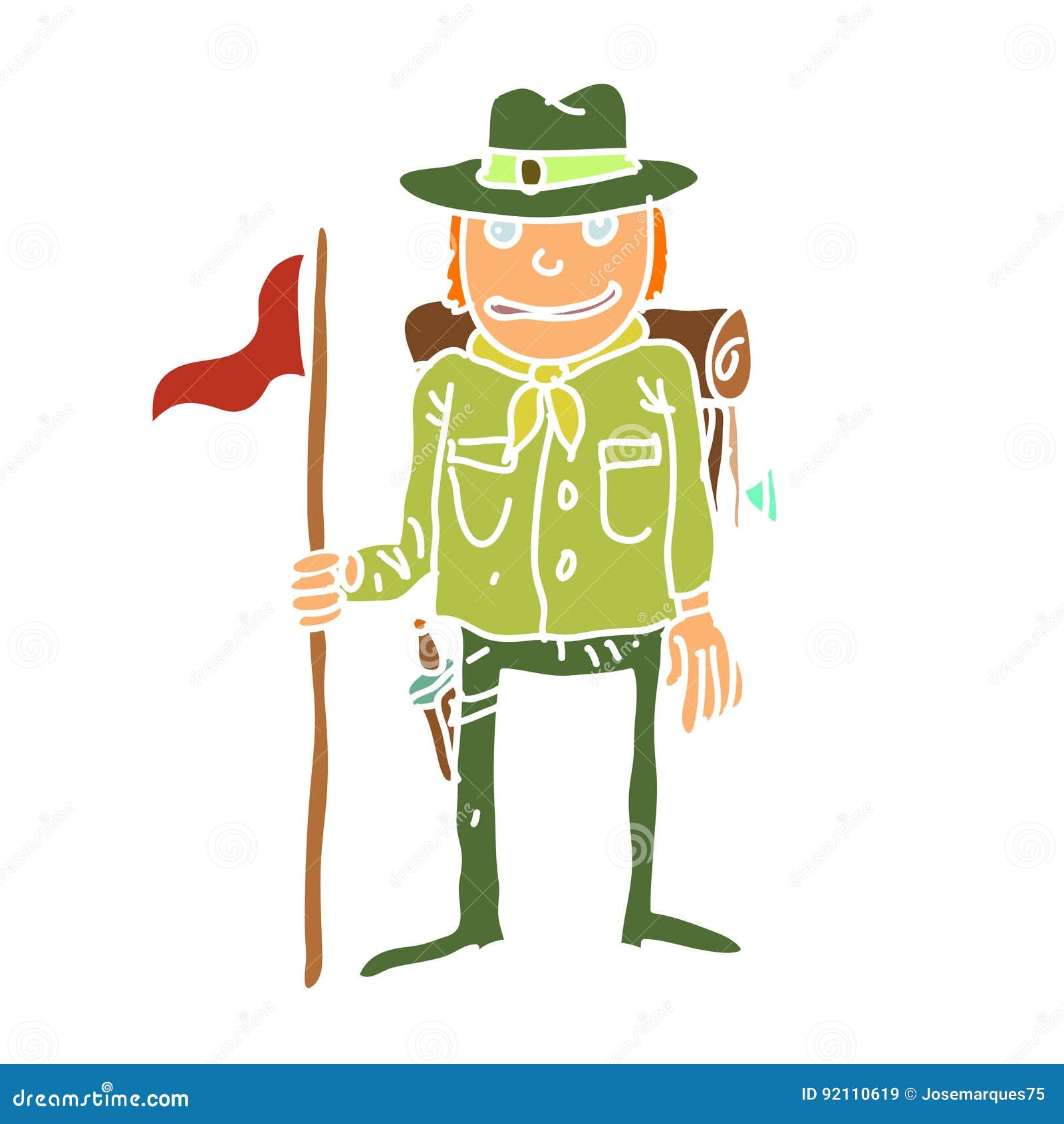 Cartoon scout illustration stock vector. Illustration of design - 92110619