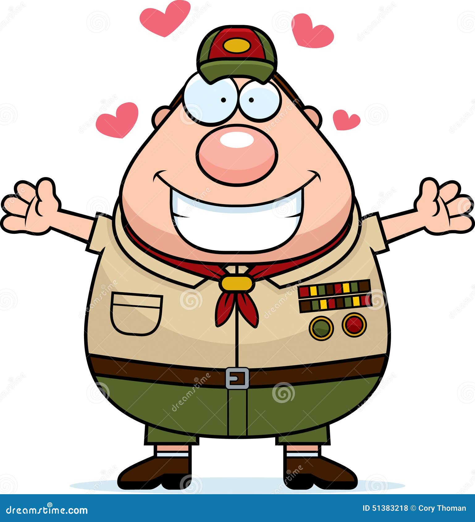 Cartoon Scoutmaster Hug stock vector. Illustration of scout - 51383218