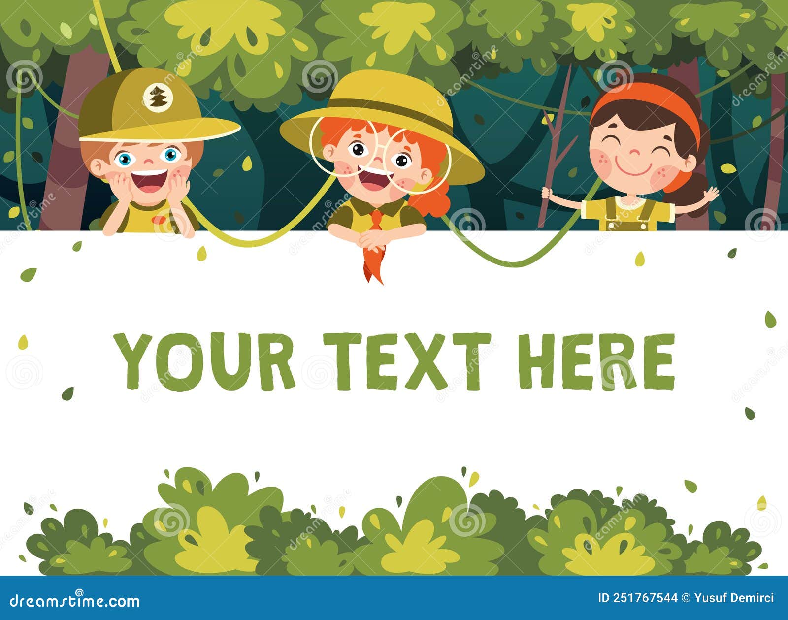 Cartoon Scouts With White Frame | CartoonDealer.com #251767563