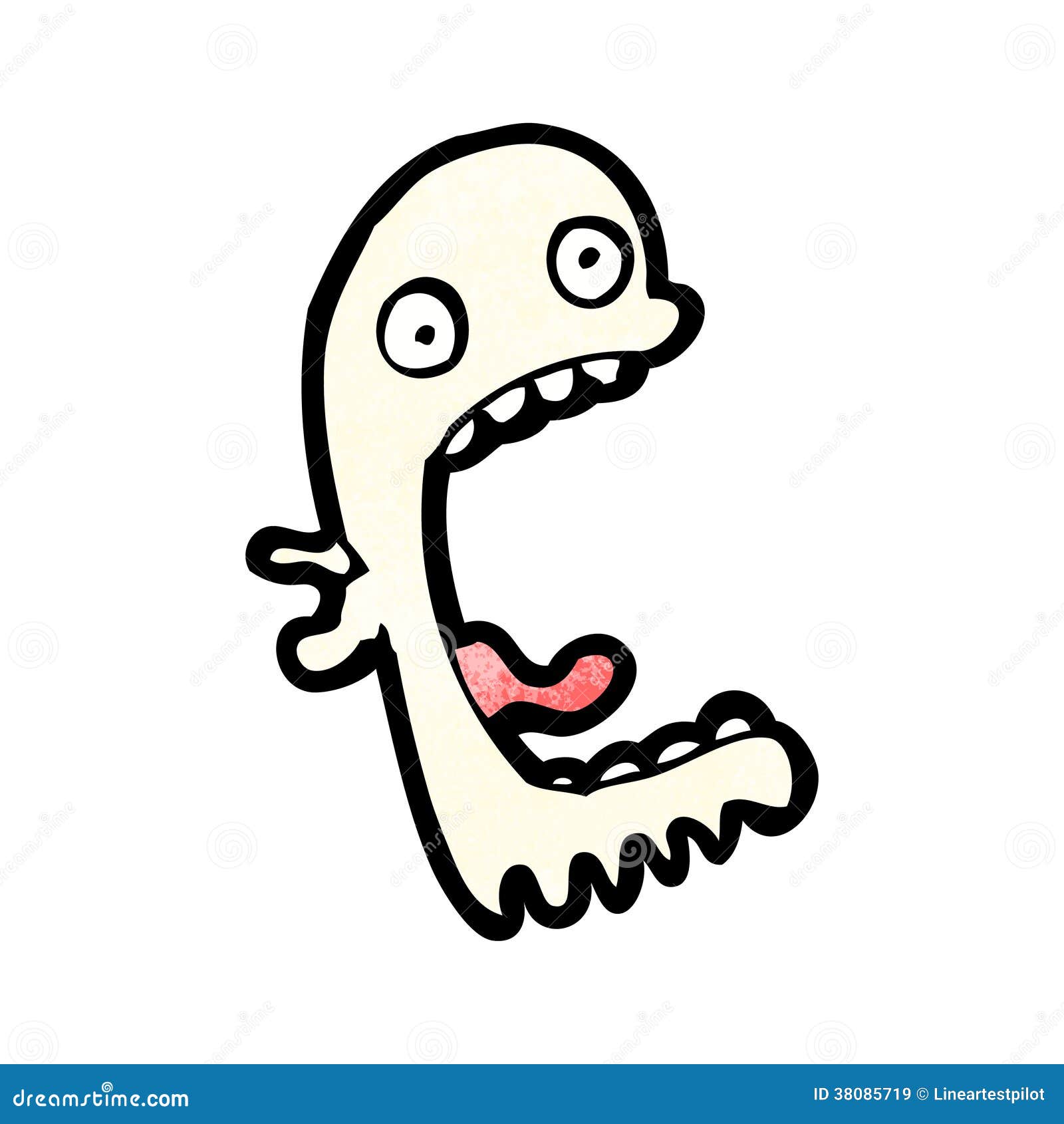 Cartoon screaming ghost stock vector. Illustration of hand - 38085719
