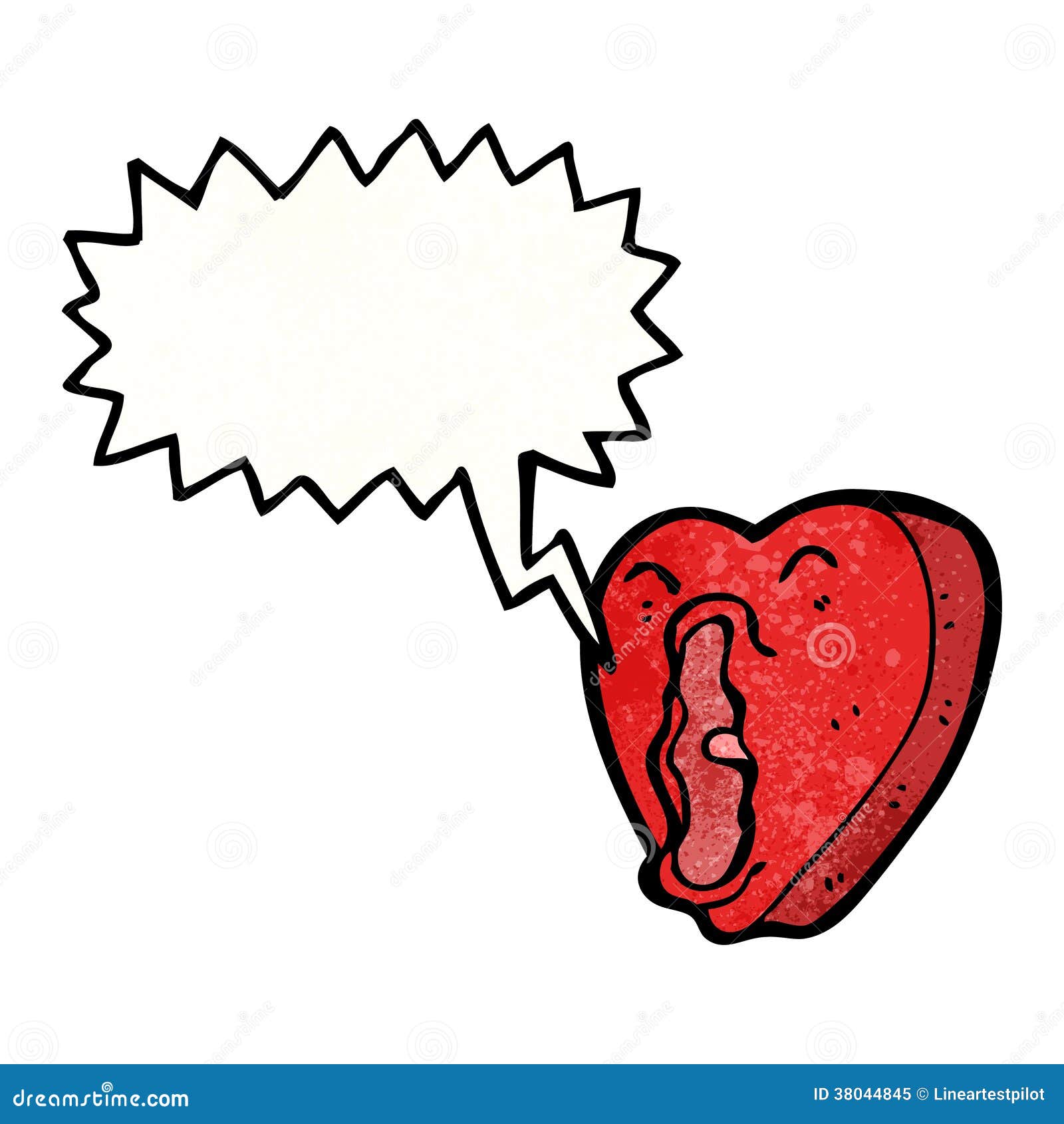 Cartoon screaming heart stock vector. Illustration of talking - 38044845