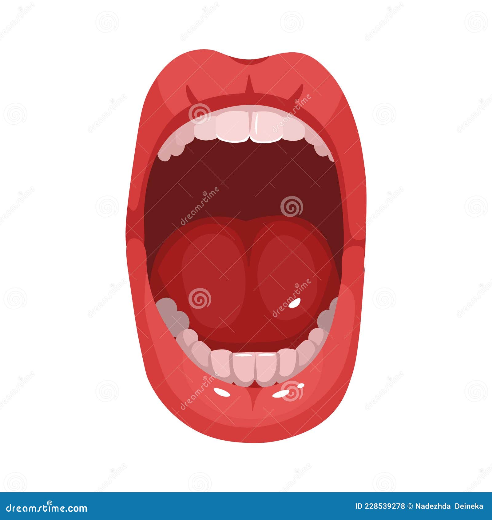 Cartoon Screaming Mouth Vector Illustration Stock Illustration ...