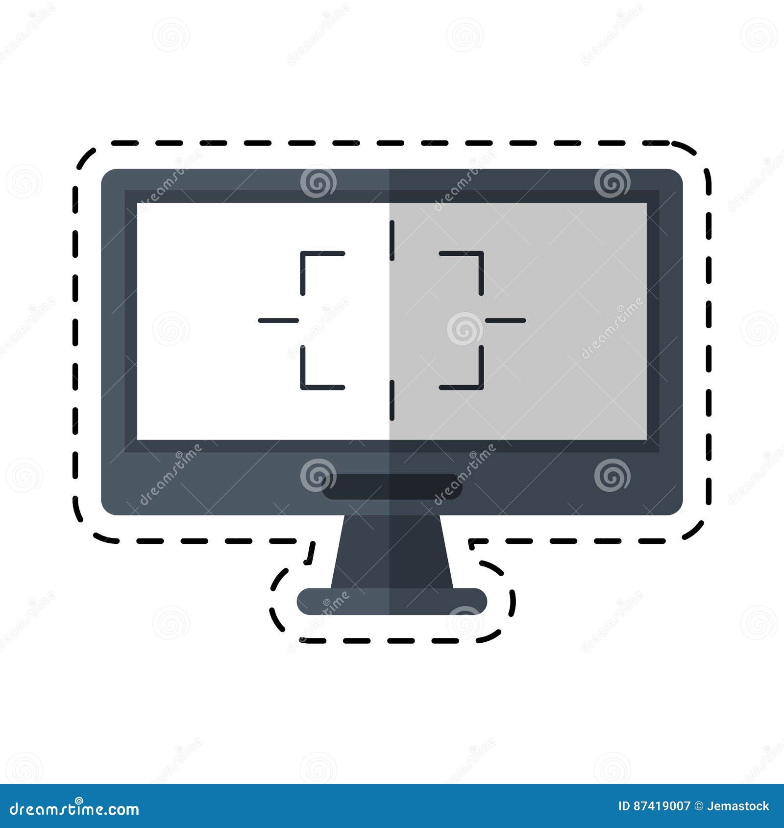 Cartoon Screen Icon Emoji Isolated Illustration Stock Photo ...