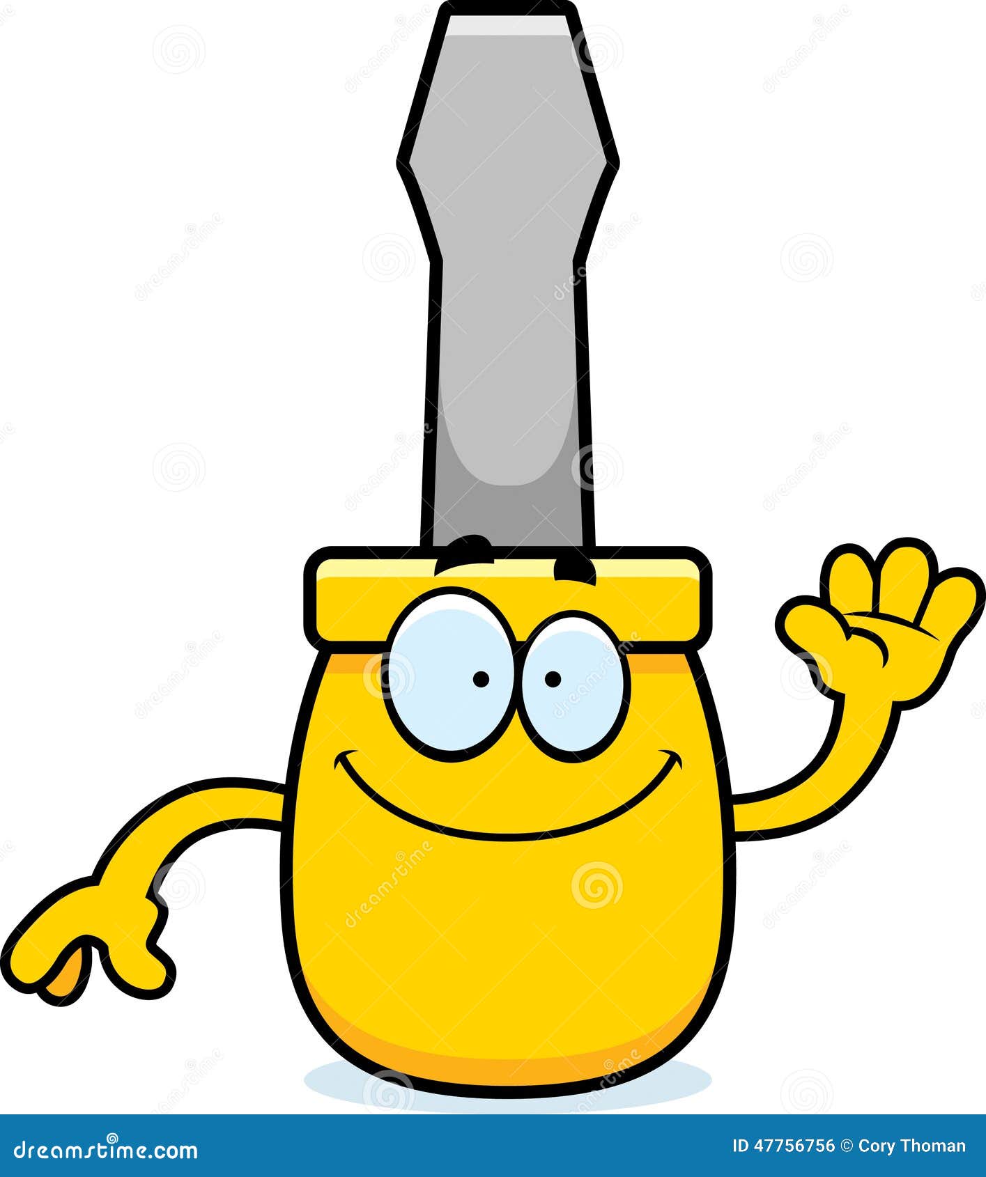 Cartoon Screwdriver Waving stock vector. Illustration of blade - 47756756