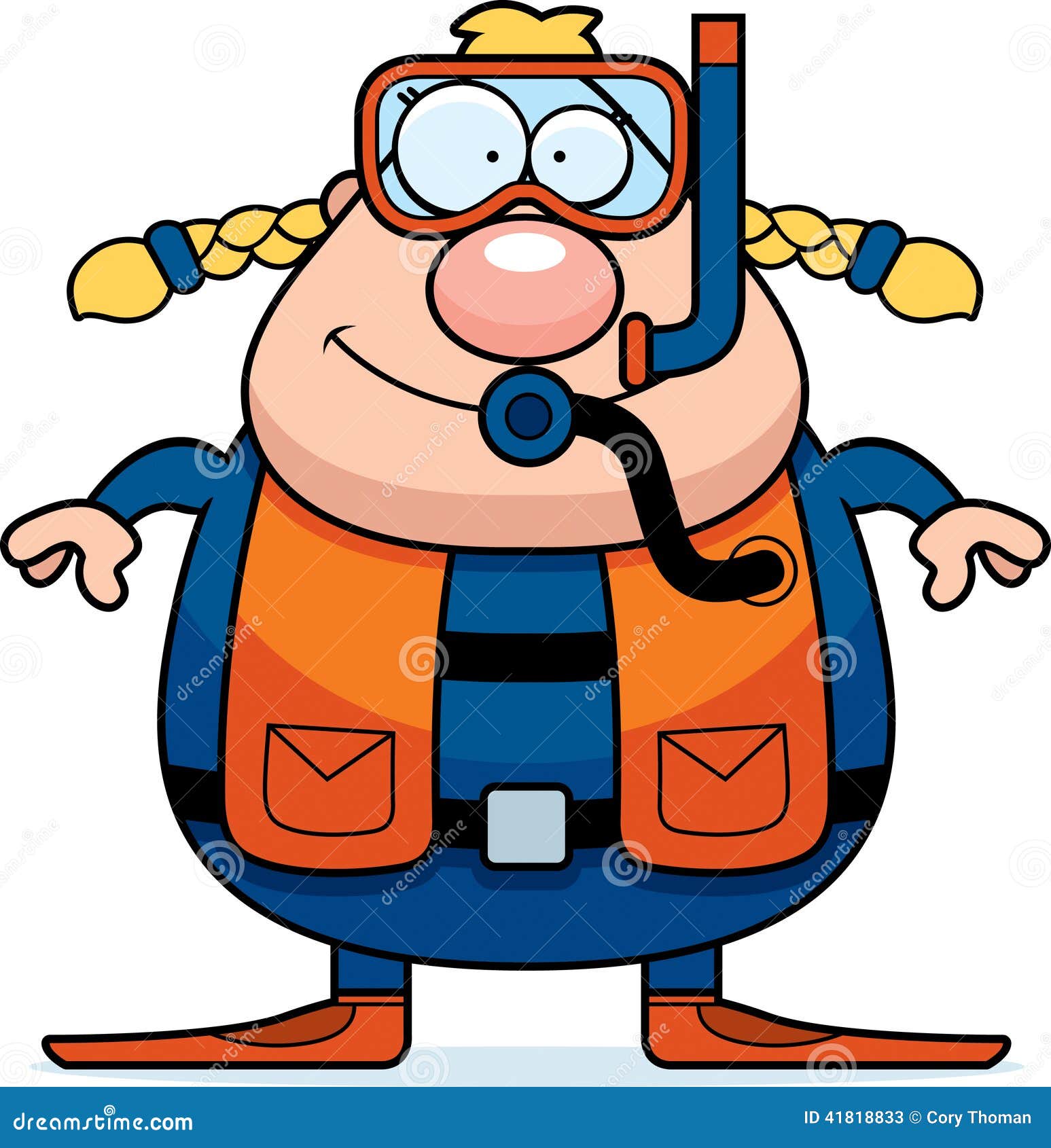 Cartoon Scuba Diver Smiling Stock Vector - Illustration of happy, diver ...