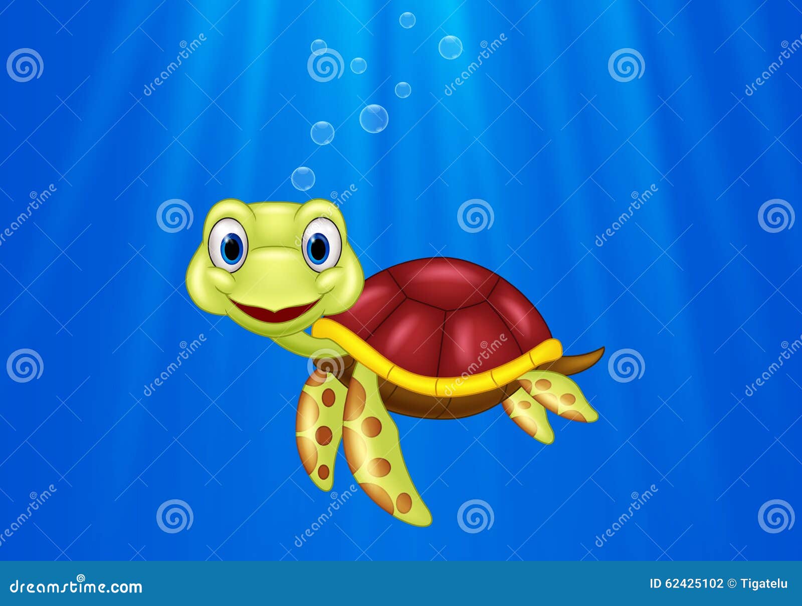 Sea Turtle Swimming Drawing Vector Illustration | CartoonDealer.com ...