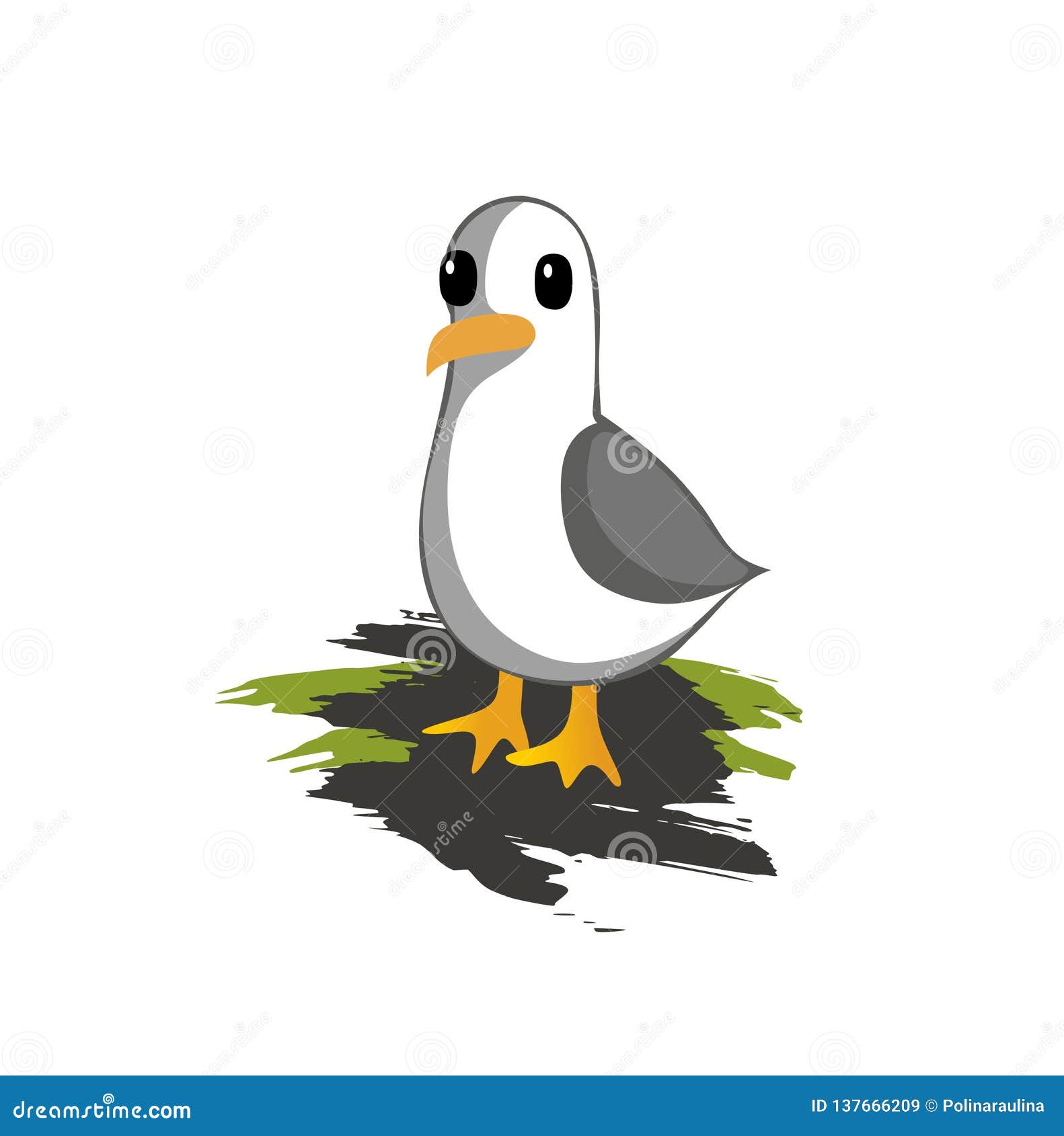 Cartoon Cute Vector Seagull Stock Image Illustration Of Cheerful Book 137666209