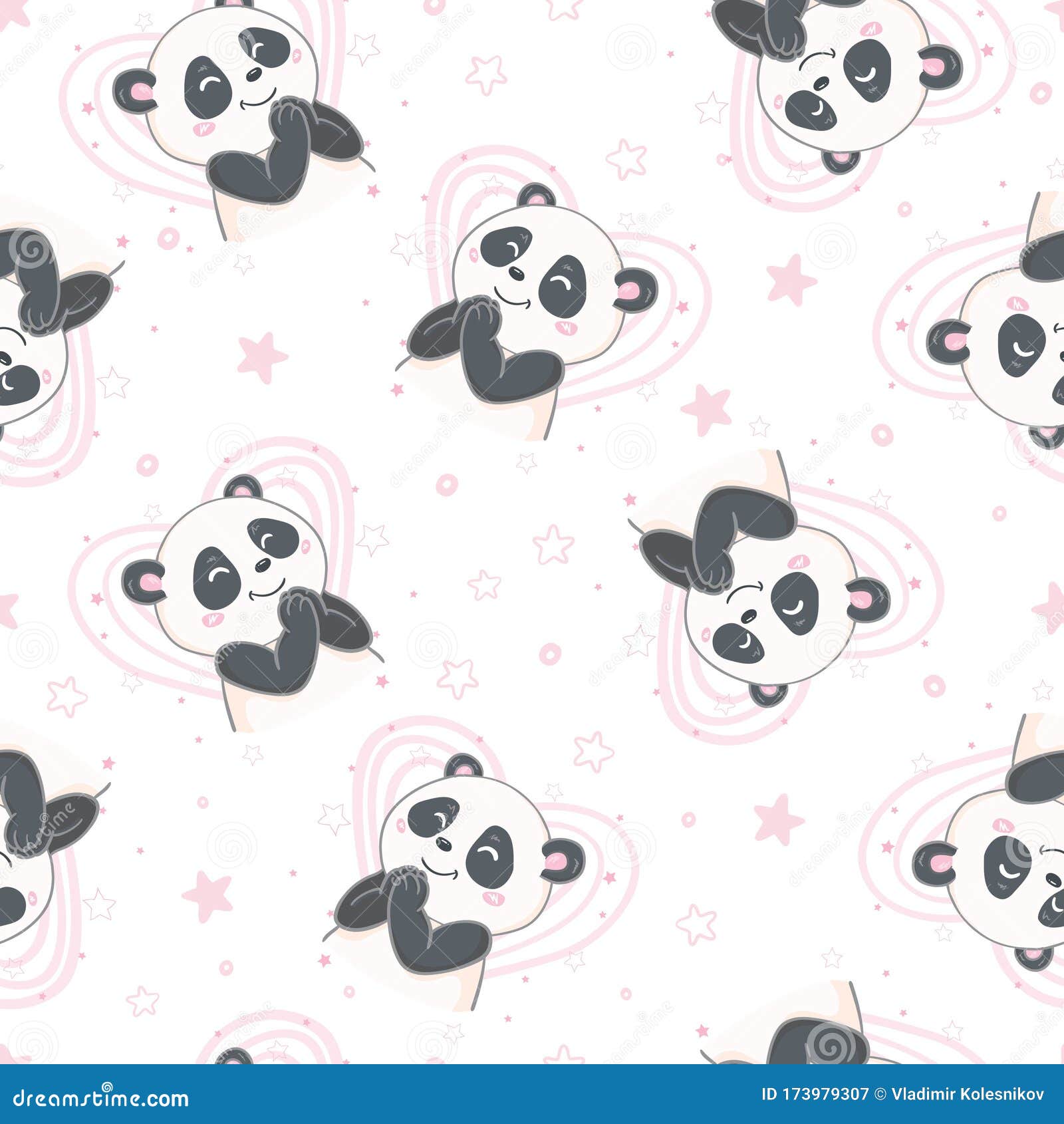 Cartoon Seamless Panda Pattern Stock Vector - Illustration of cartoon ...